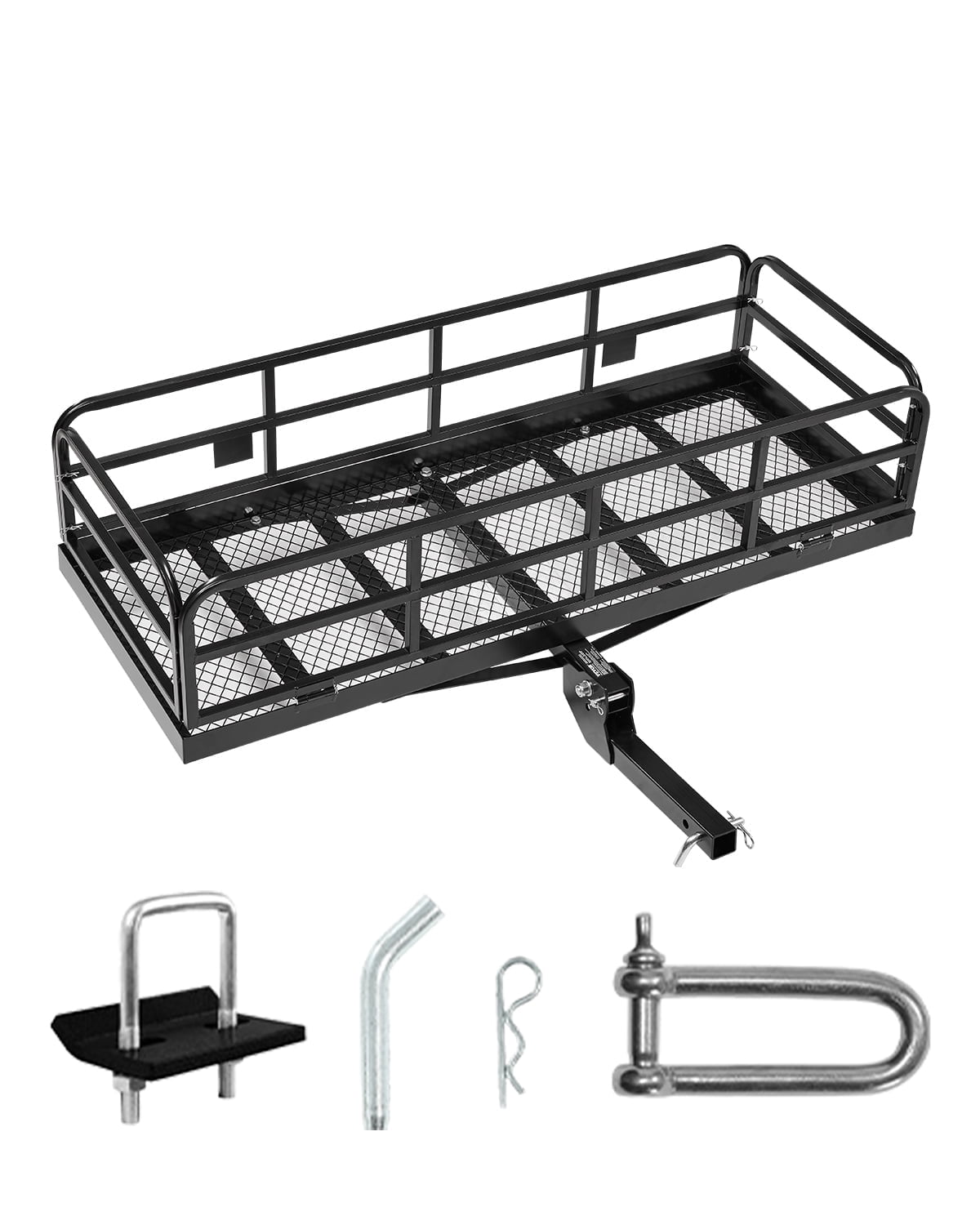 VEVOR Hitch Cargo Carrier,60" x 24" x 14", 500 lbs Capacity Hitch Cargo ...