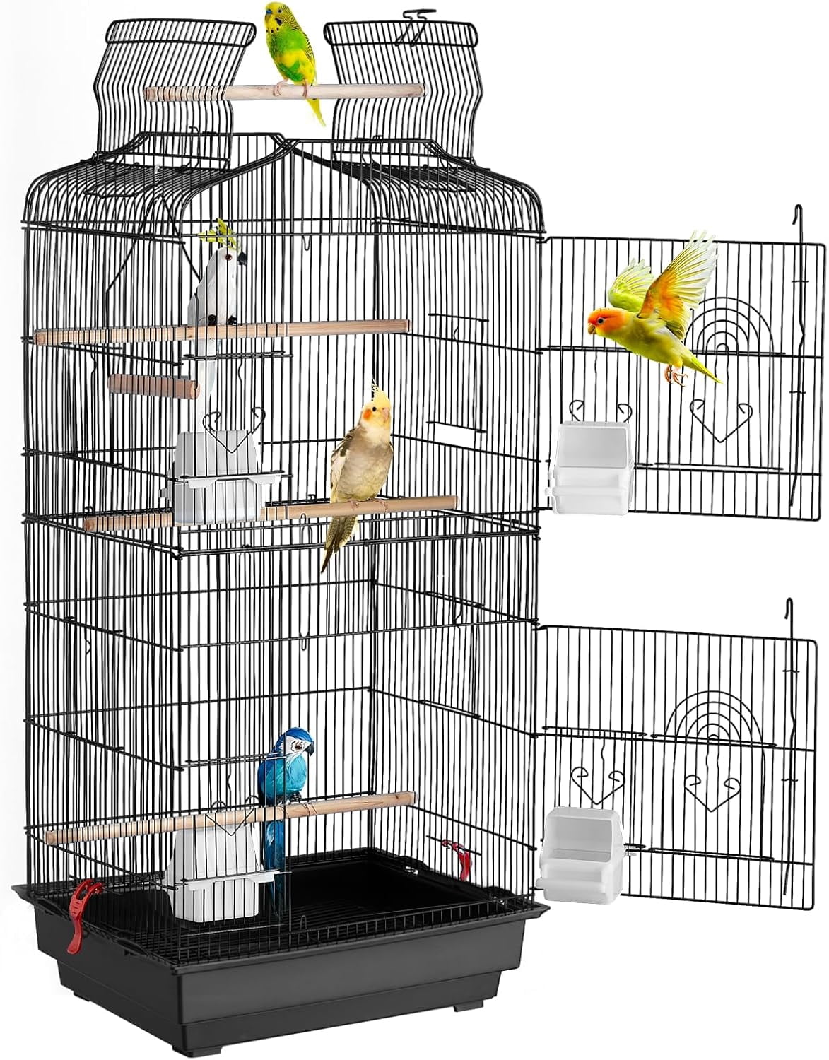 VEVOR 64-inch Open Top Large Parrot Bird Cage with Detachable Rolling ...