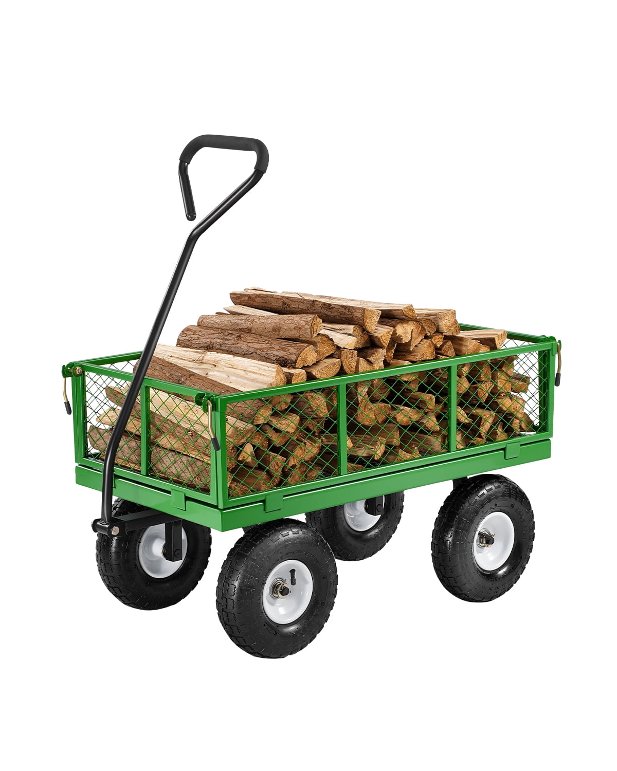 VEVOR 680 Lbs Steel Garden Cart on Wheels, Heavy Duty Garden Wagon Cart ...