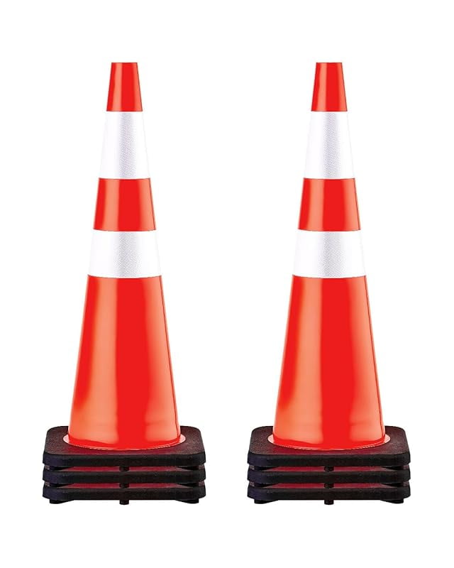 VEVOR 6Pack 36" Traffic Cones, Safety Road Parking Cone with Black ...