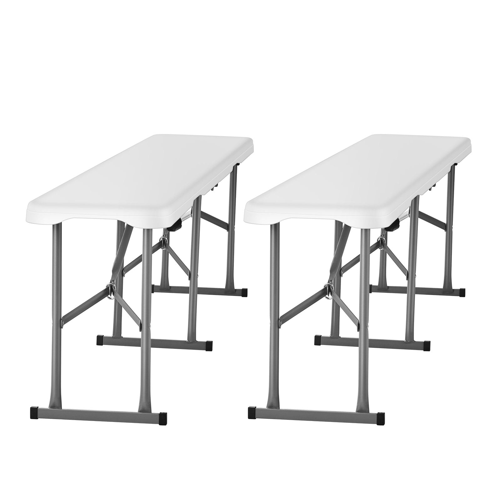 VEVOR 6ft Portable Folding Plastic Benches, Outdoor Picnic and Camping ...