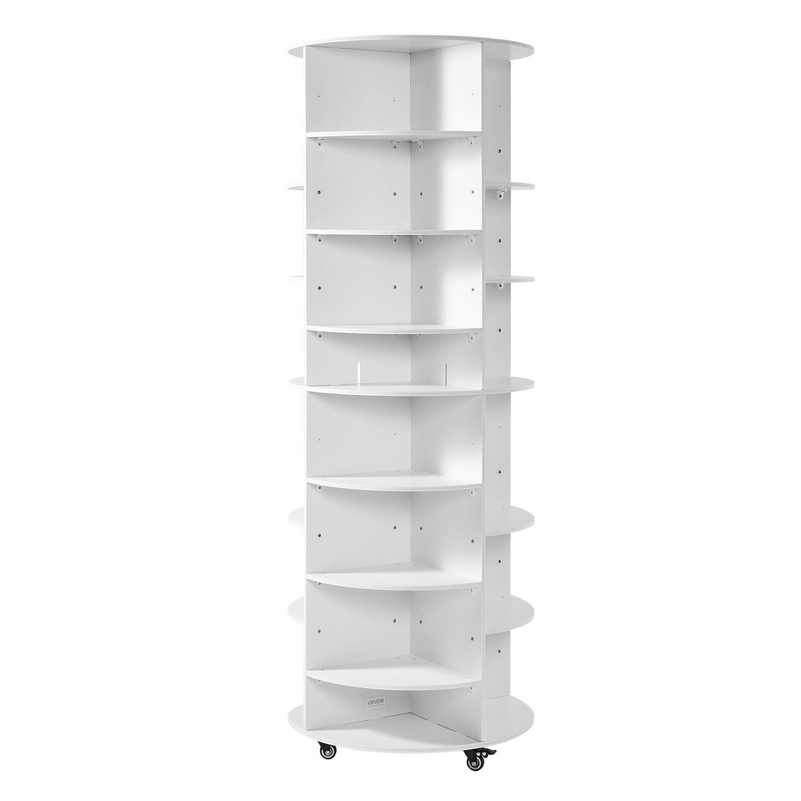 VEVOR 7 Tier Rotating Shoe Rack Tower with Adjustable Shelves, Movable ...