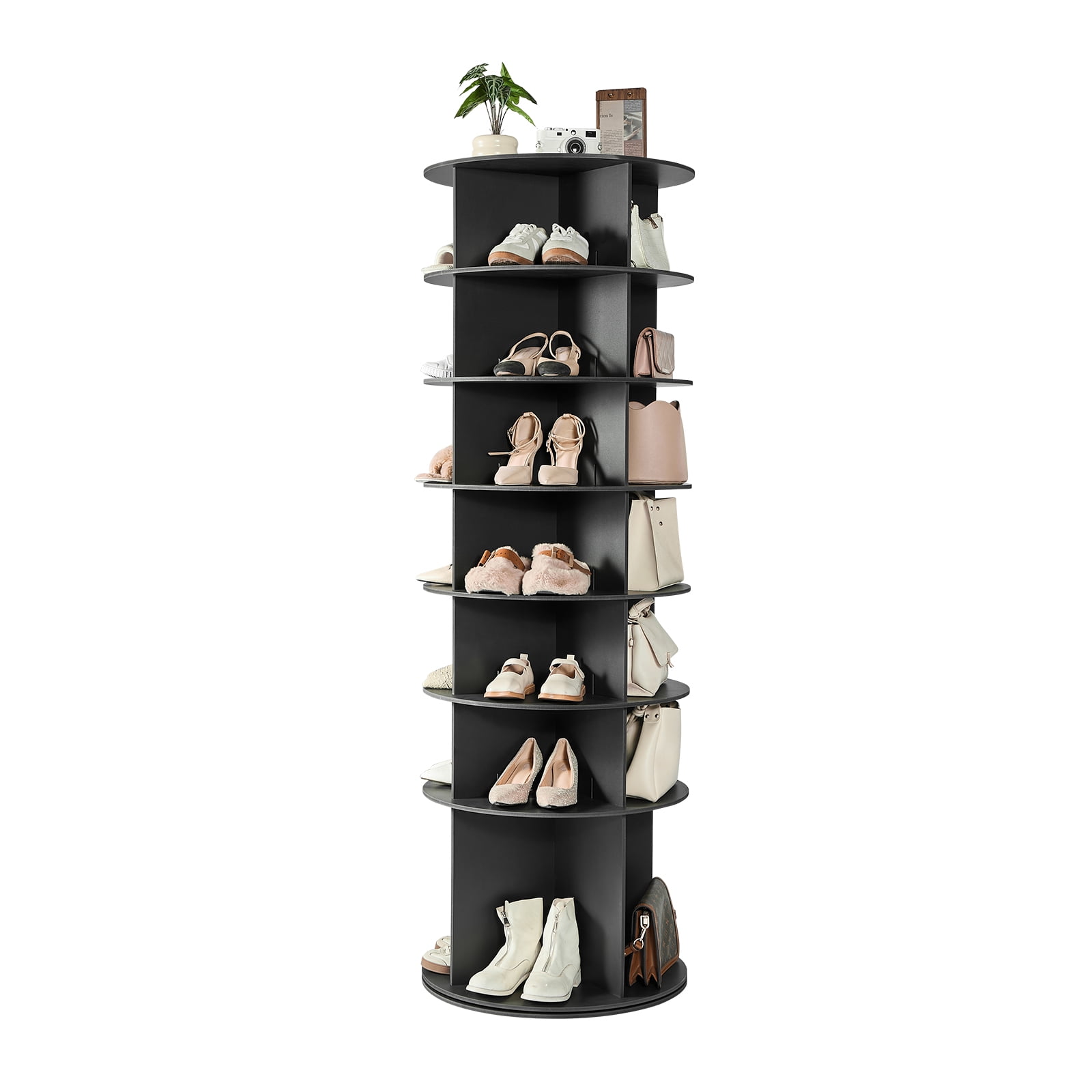 VEVOR 7 Tiers Rotating Shoe Rack Tower, 360° Spinning Shoe Rack ...