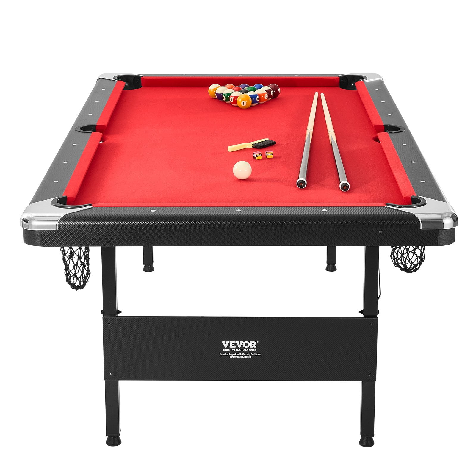 VEVOR 7 and Foldable Billiards Table, Portable Pool Table Set with ...
