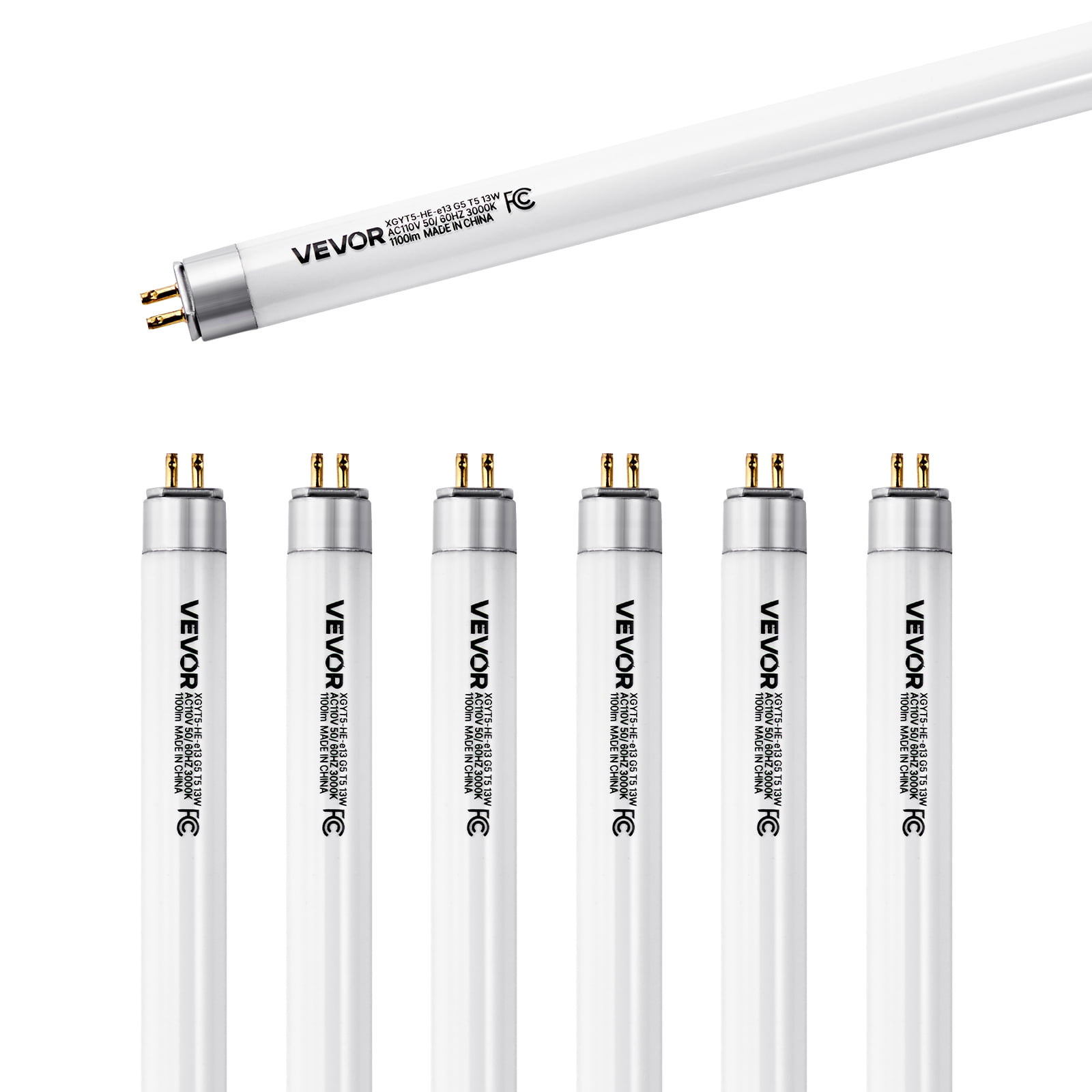 VEVOR 8 Pack T5 Fluorescent Light Bulbs, 21-Inch Linear, Fluorescent ...