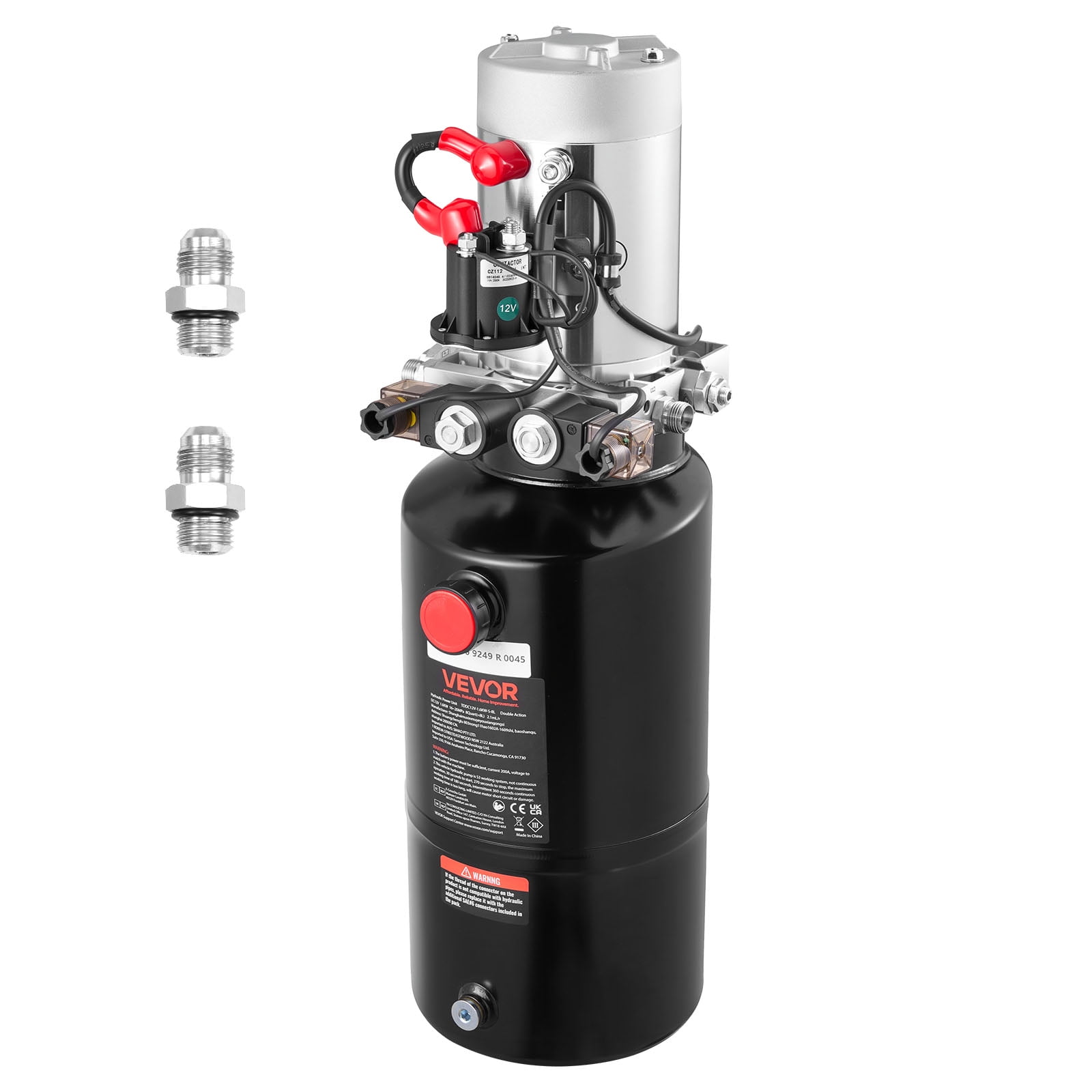 VEVOR 8 Quart Hydraulic Power Unit, Double Acting Dump Trailer Pump ...