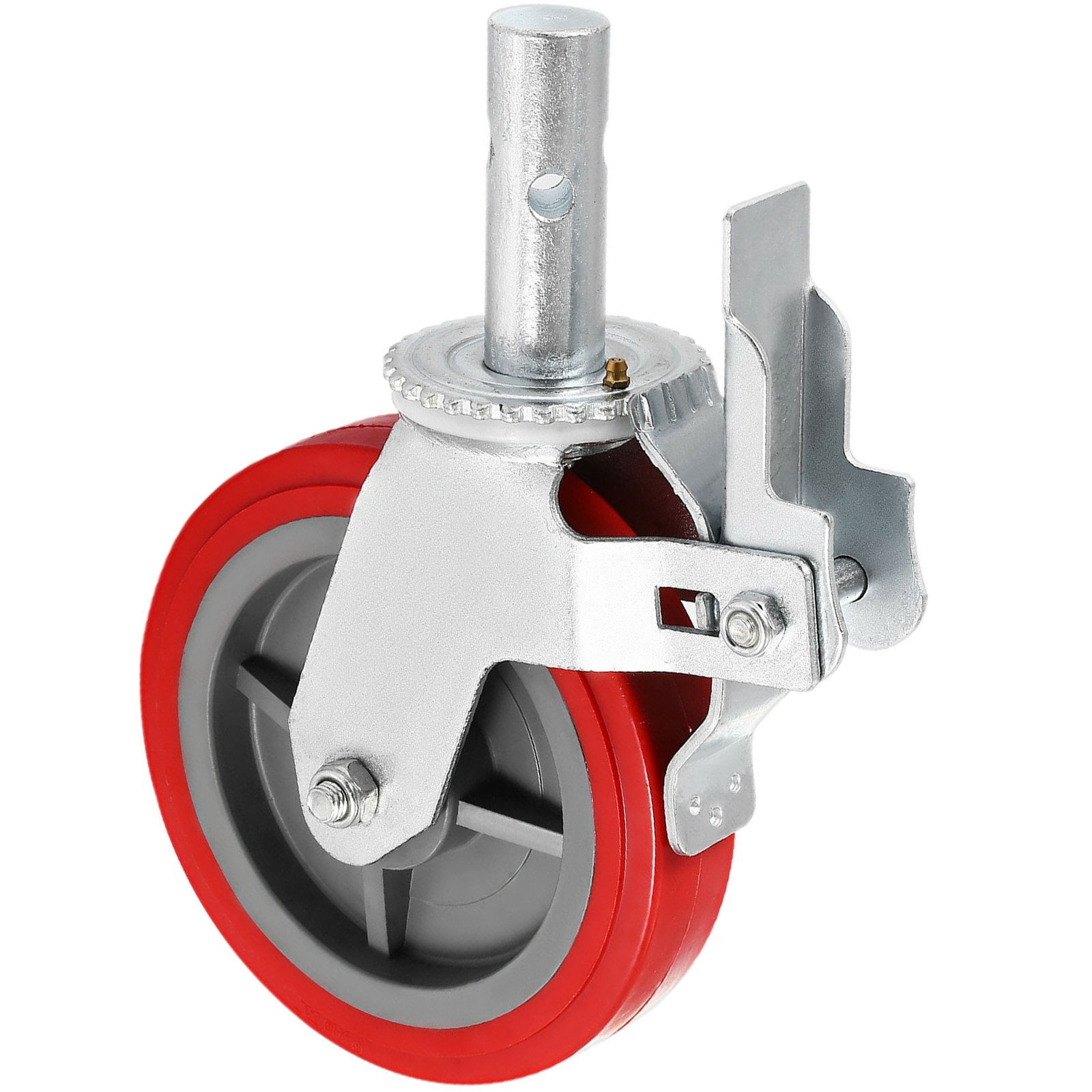 VEVOR 8" Scaffold Casters (4 Pack) - 3200lbs, Locking Brakes, Red ...