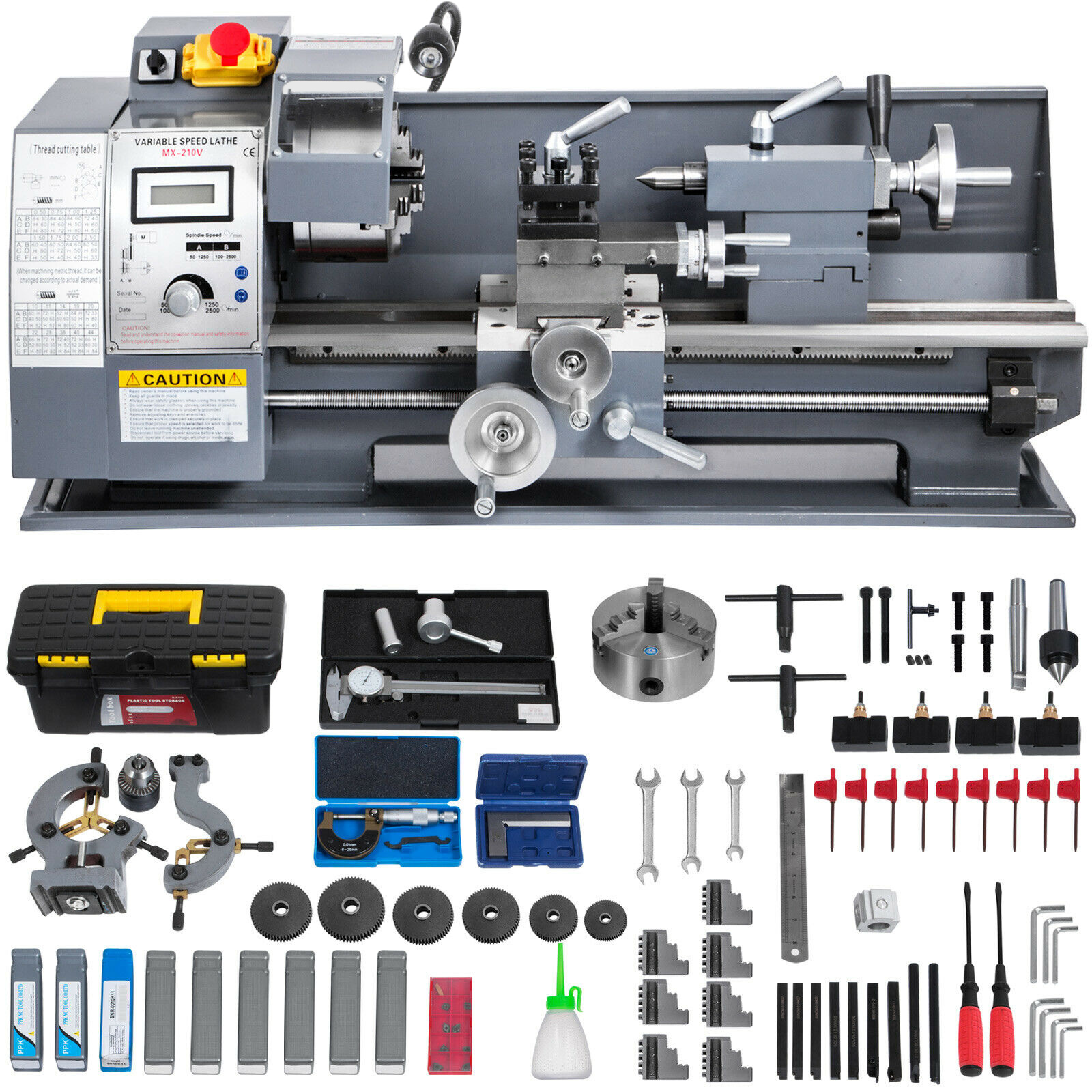 BENTISM Metal Lathe 8.3"x29.5" 50-2500 RPM, 750W Power Metal Lathe ...
