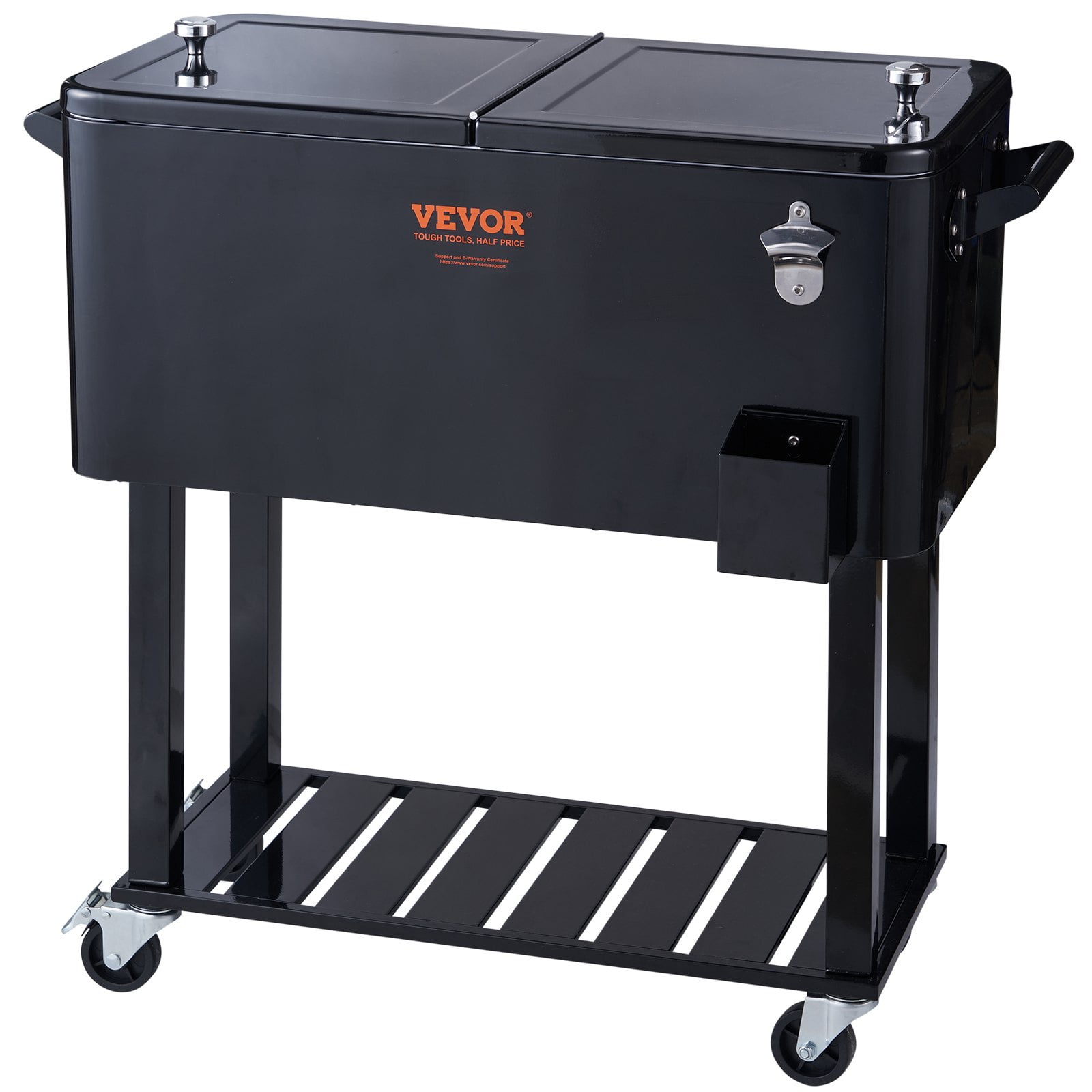 VEVOR 80-Quart Portable Rolling Ice Chest, Beverage Cooler Cart with ...