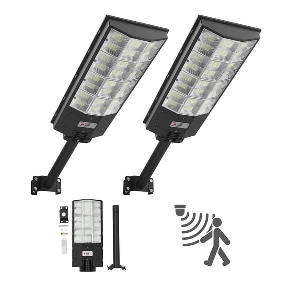 VEVOR 8000W Solar Street Lights Outdoor, 450000LM, Commercial Parking ...