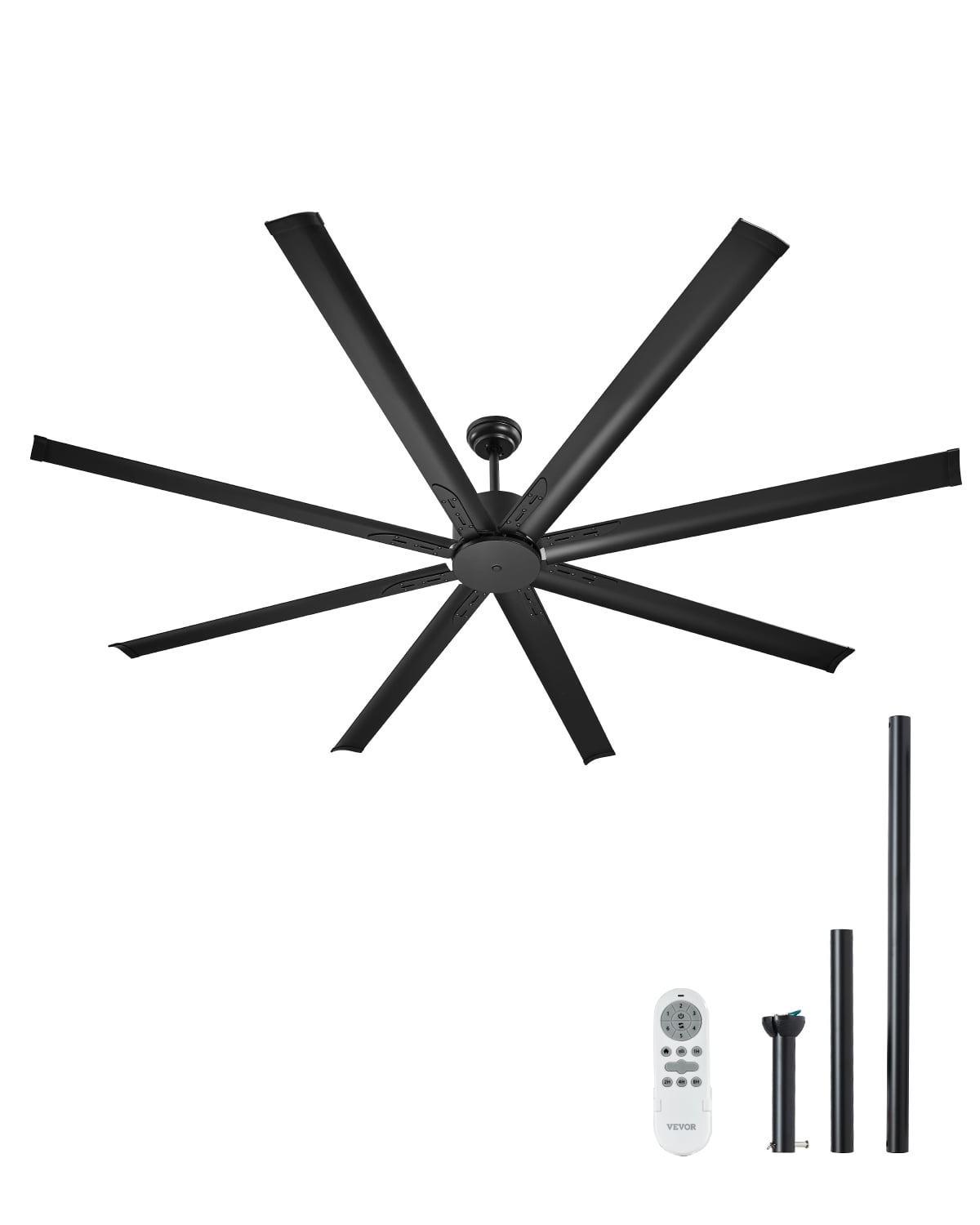 VEVOR 84 In Ceiling Fan without Light,6-Speed Remote Control, Aluminum ...