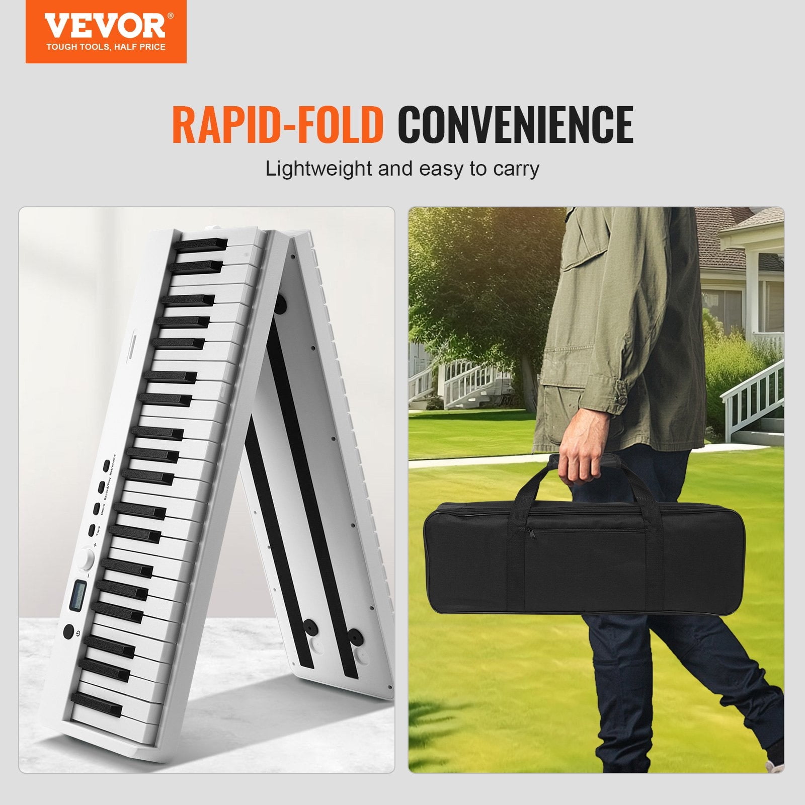 VEVOR 88 Key Folding Keyboard Piano Portable Foldable Piano Bluetooth ...