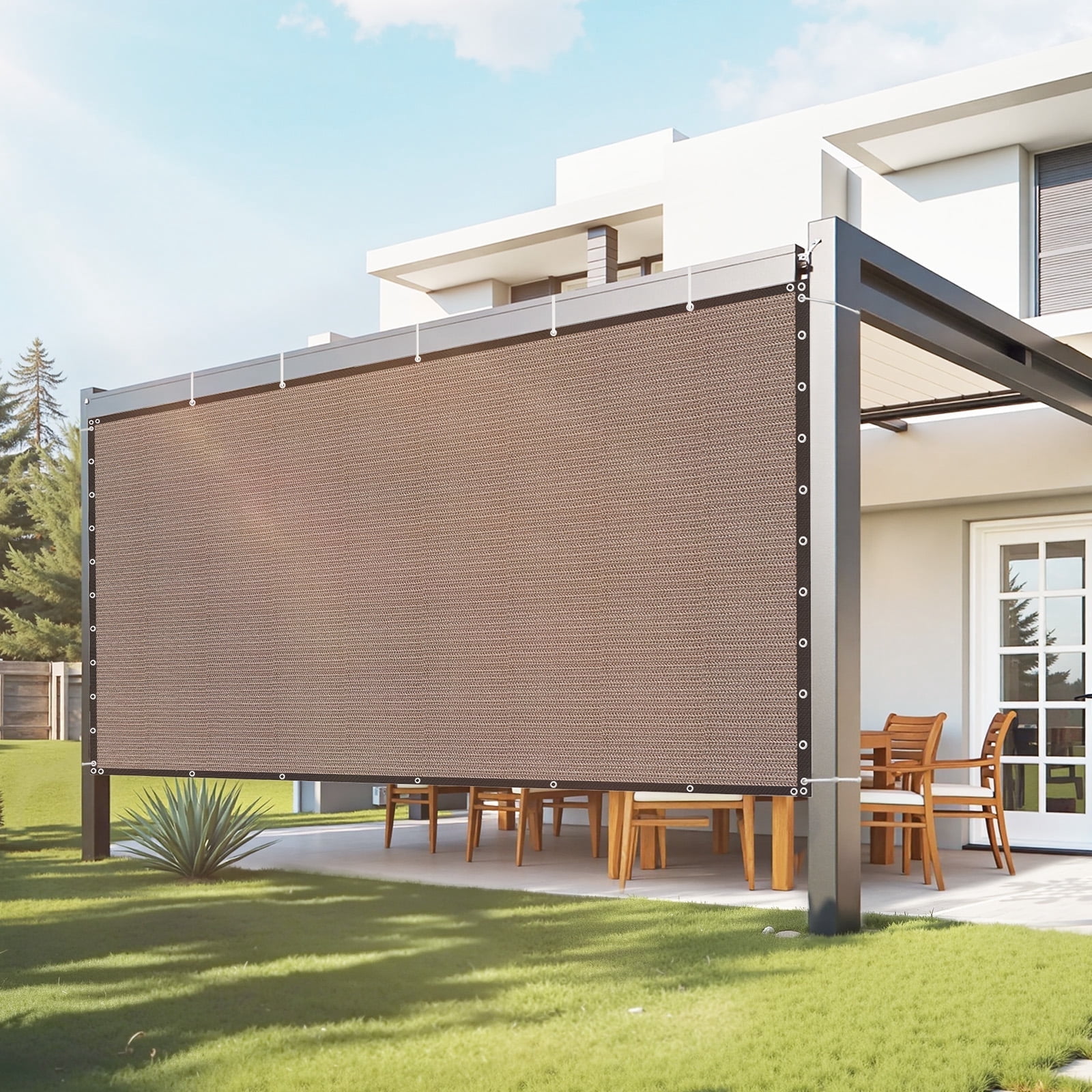VEVOR 90% Sun Shade Cloth, 10 x 12 ft Pergola Shade Cover with ...
