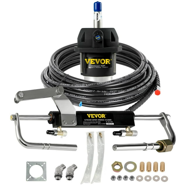 VEVOR 90HP Outboard Hydraulic Steering Kit - Includes Helm Pump ...