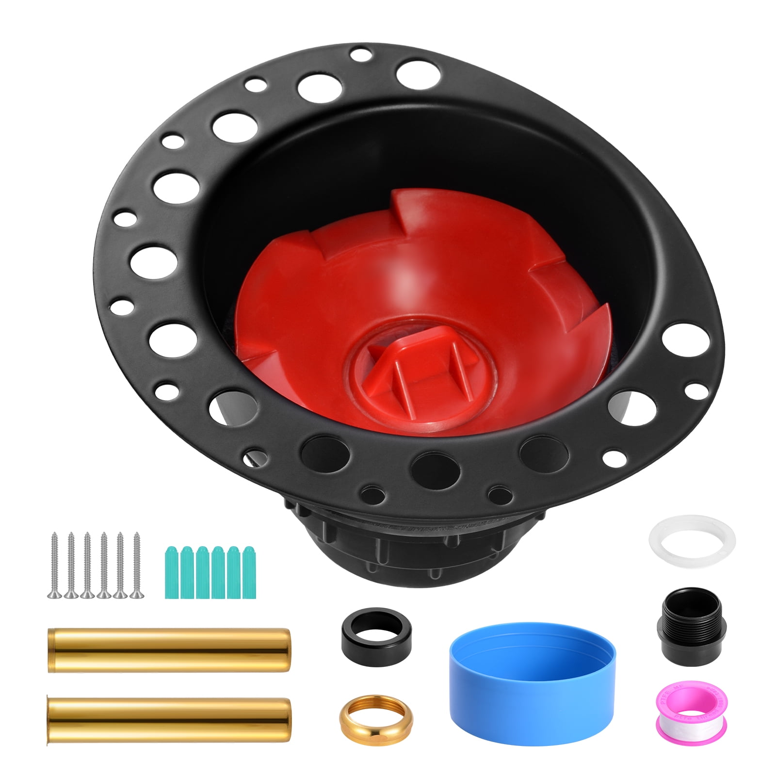 VEVOR ABS Freestanding Tub Drain Kit, 2 Brass Tail Pipes, Bathtub Drain ...
