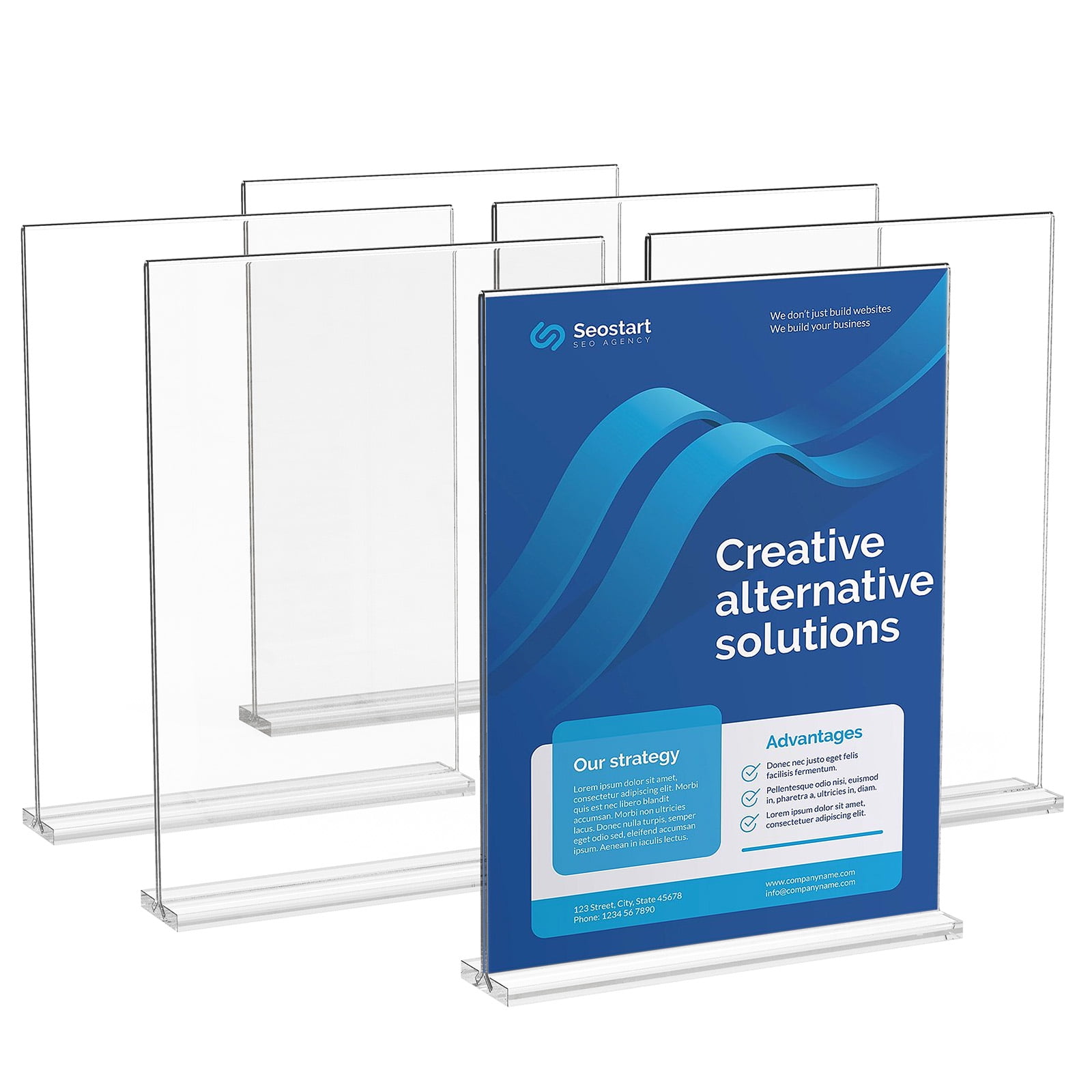 VEVOR Acrylic Sign Holder, 6 Pack 8.5 x 11-inch Brochure Display ...