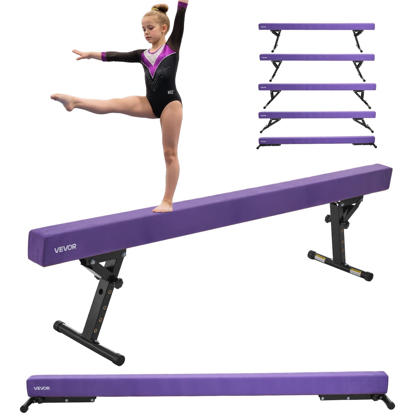 VEVOR Adjustable Balane Beam for Kids, 8FT Gymnastics Beam, High and ...