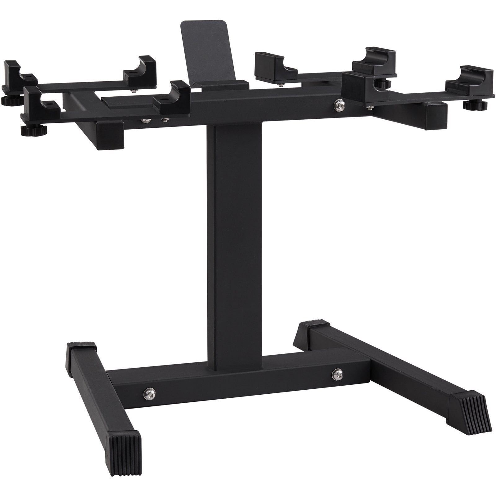 VEVOR Adjustable Dumbbell Stand, Home Gym Fitness Rack with Media Shelf ...