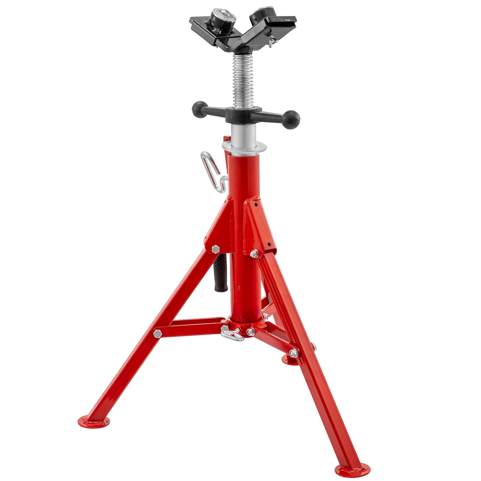 VEVOR Adjustable Pipe Jack Stand with 2-Ball Transfer V-Head - 1500 lb ...