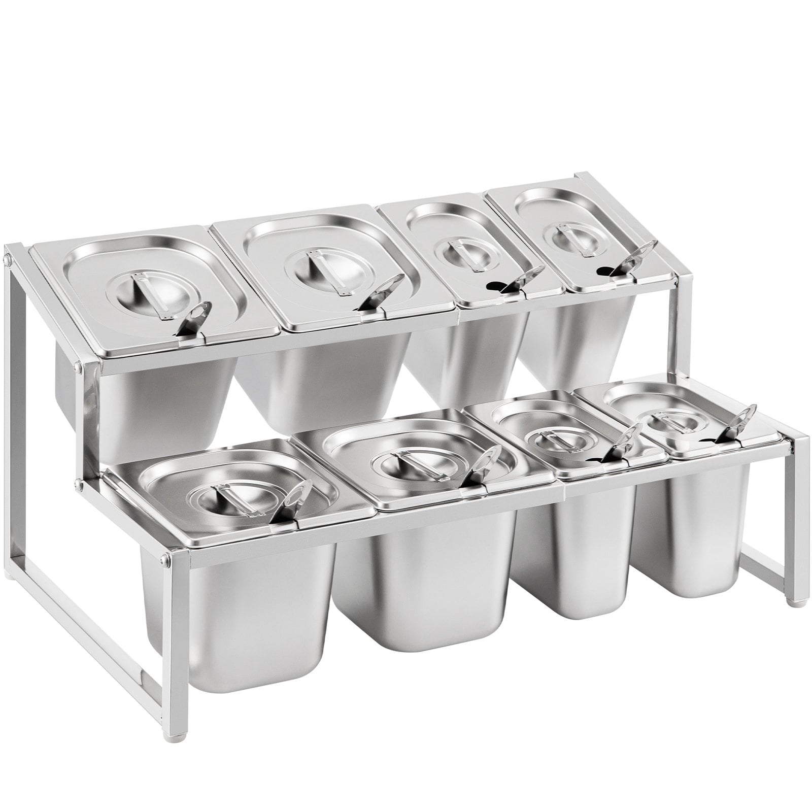 VEVOR Adjustable Spice and Ingredient Rack, 2-Tier Stainless Steel, 13. ...