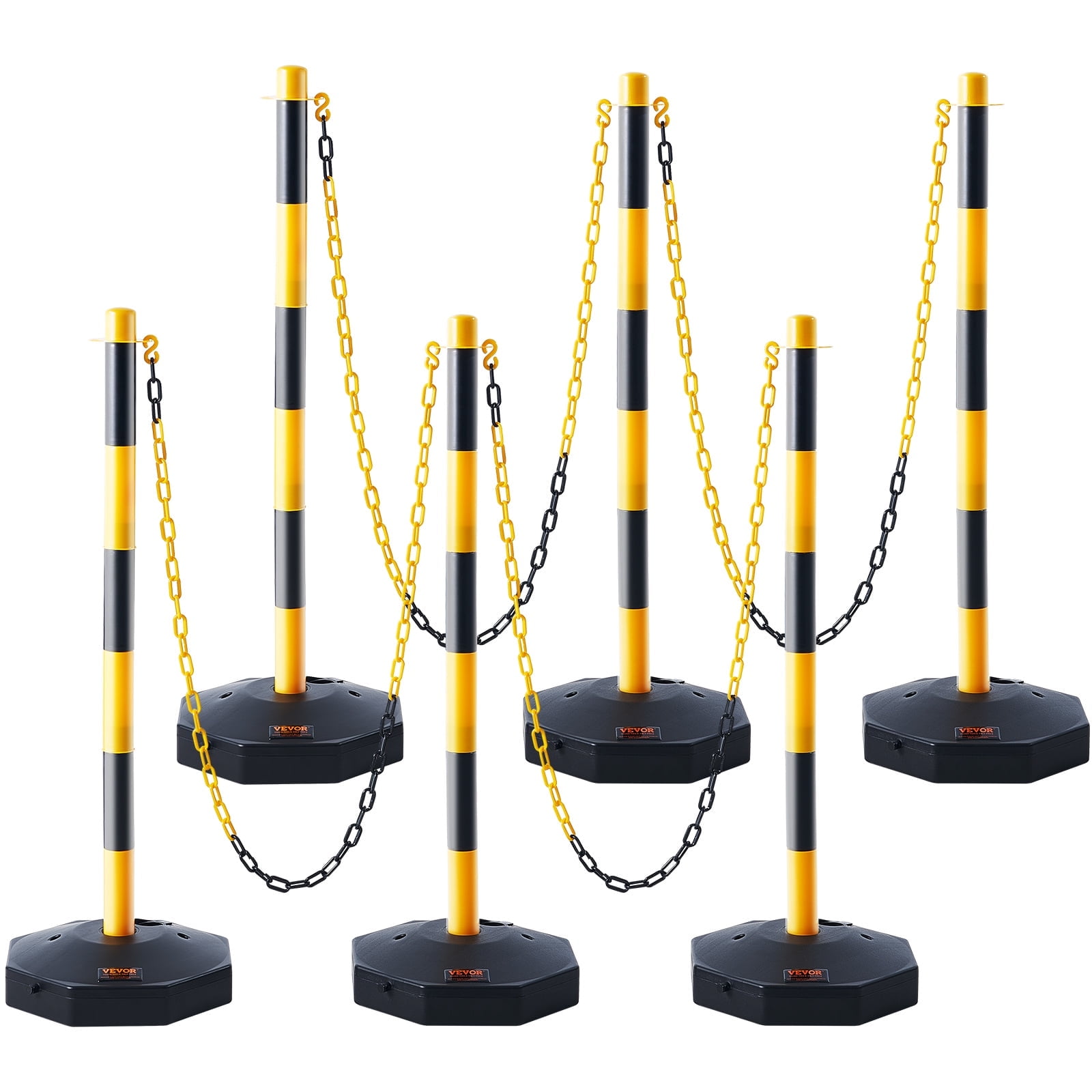 VEVOR Adjustable Traffic Delineator Post Cones,6 Pack, Traffic Safety ...