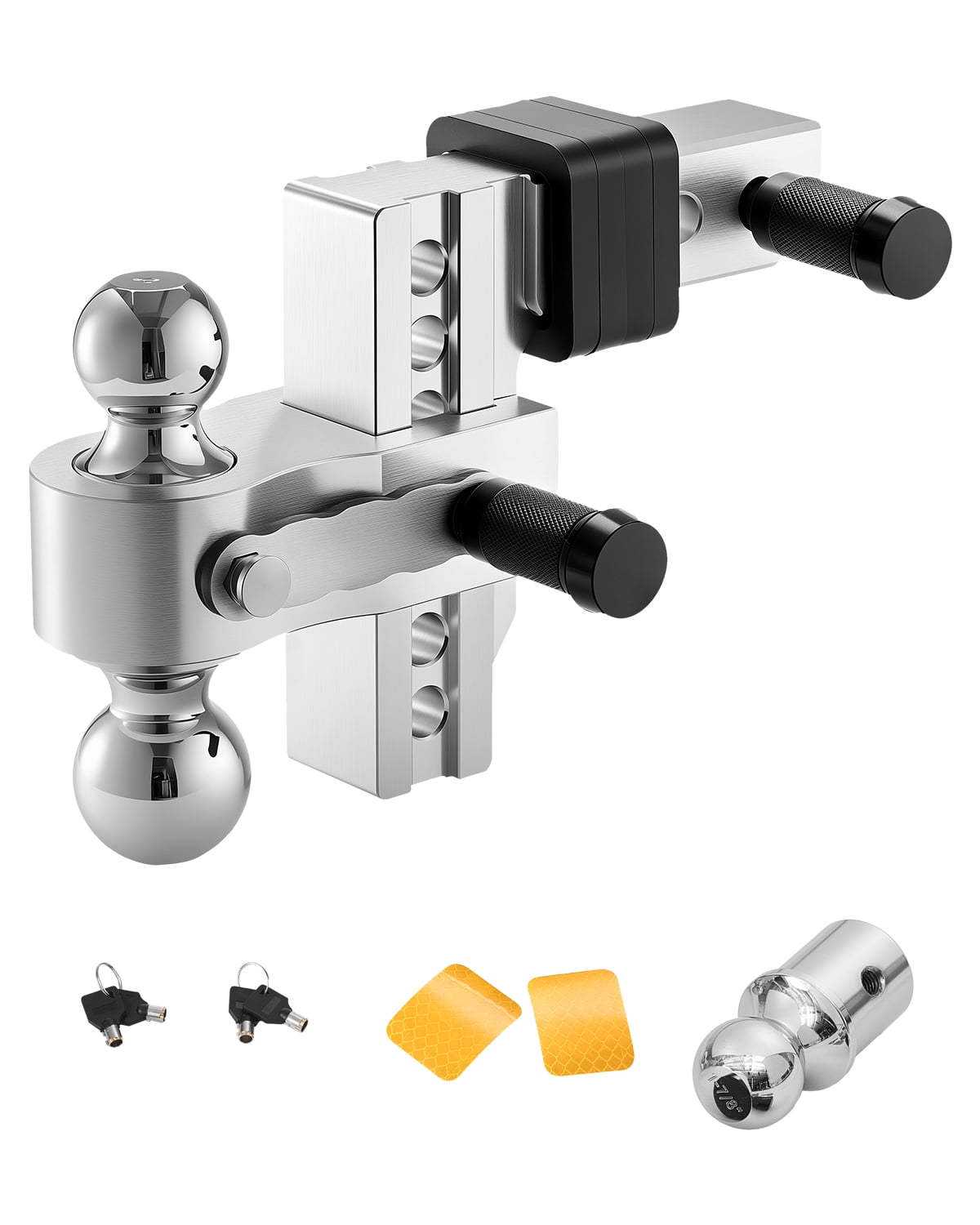VEVOR Adjustable Trailer Hitch, 6-Inch Drop Hitch, Tri-Ball Mount for 2 ...