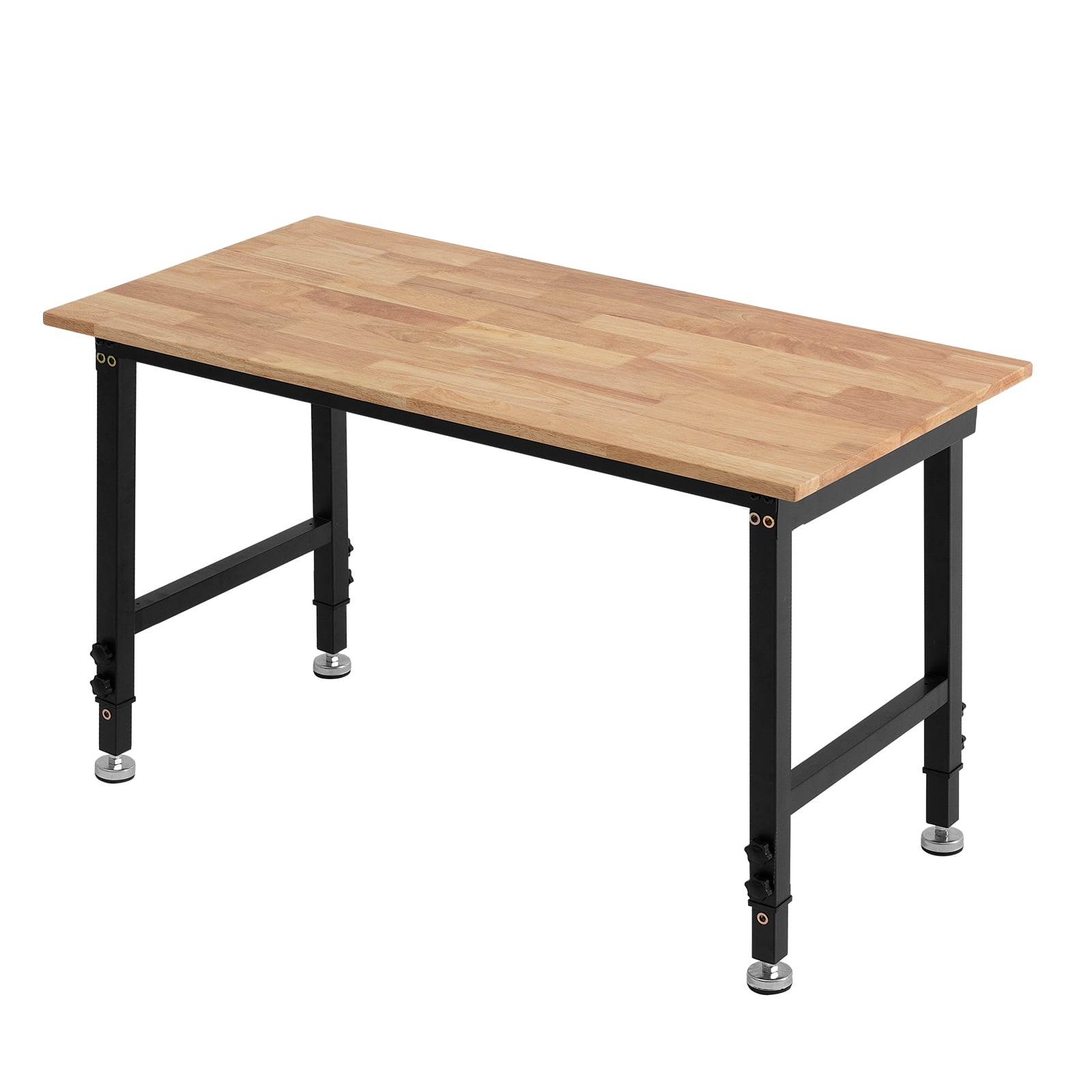 VEVOR Adjustable Workbench, 1500 lbs Capacity, 48 x 24 Inch Oak Wood ...