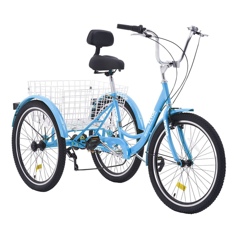 VEVOR Adult Tricycles Bike, 7 Speed Adult Trikes, 20 Inch Three-Wheeled ...