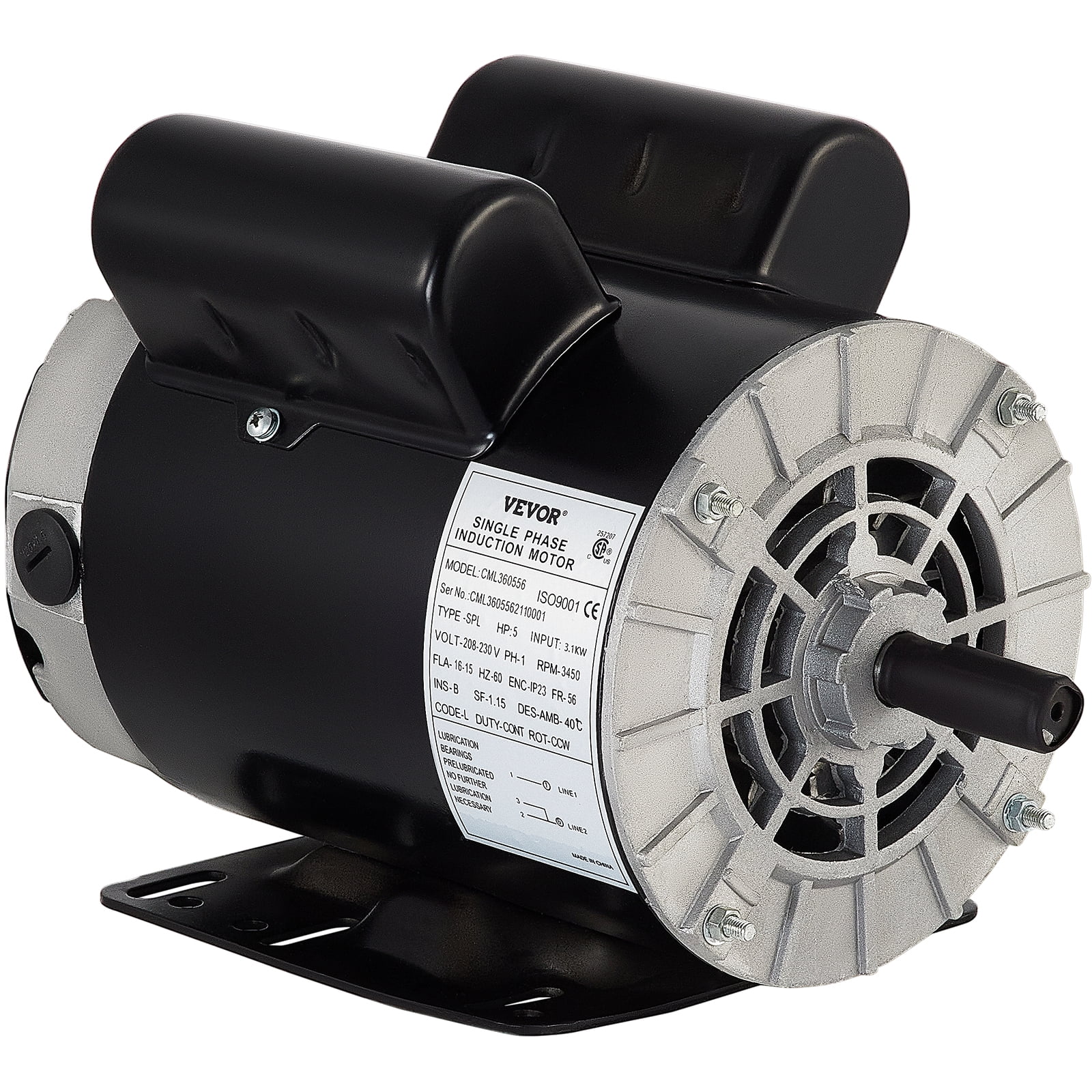 Brandclub - VEVOR Air Compressor Electric Motor 5hp 3450 rpm, 208-230 ...