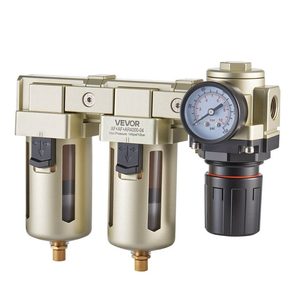 VEVOR Air Compressor Filter Regulator, 1/2" NPT Dual Stage Air-Drying ...