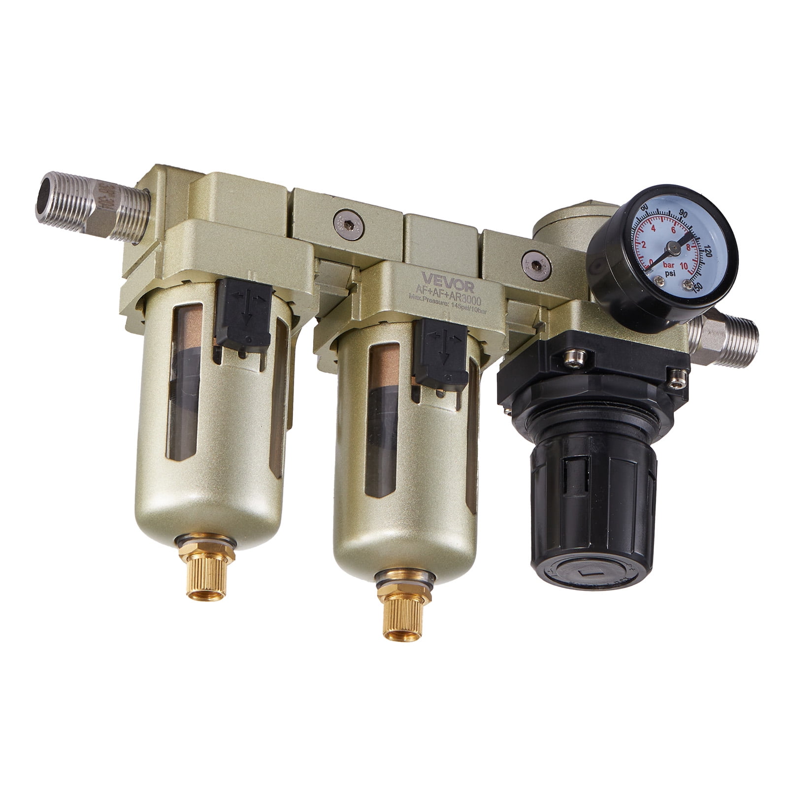 VEVOR Air Compressor Filter Regulator, 3/8" NPT Dual Stage Air-Drying ...