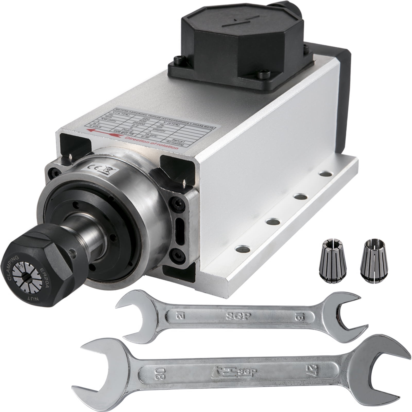 VEVOR Air Cooled Spindle Motor 2.2KW CNC Spindle Motor 220V Square Air ...