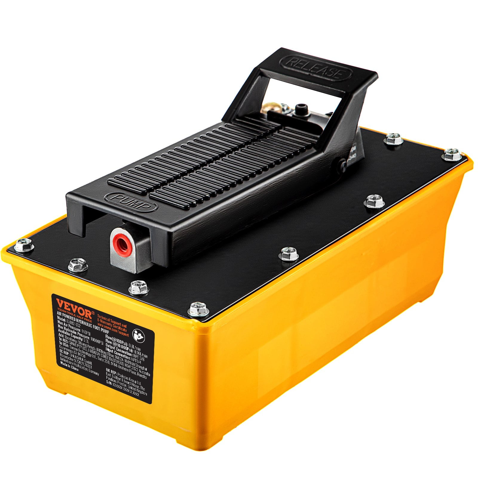 VEVOR Air Hydraulic Pump - 10,000 PSI Foot Operated Hydraulic Pump for ...