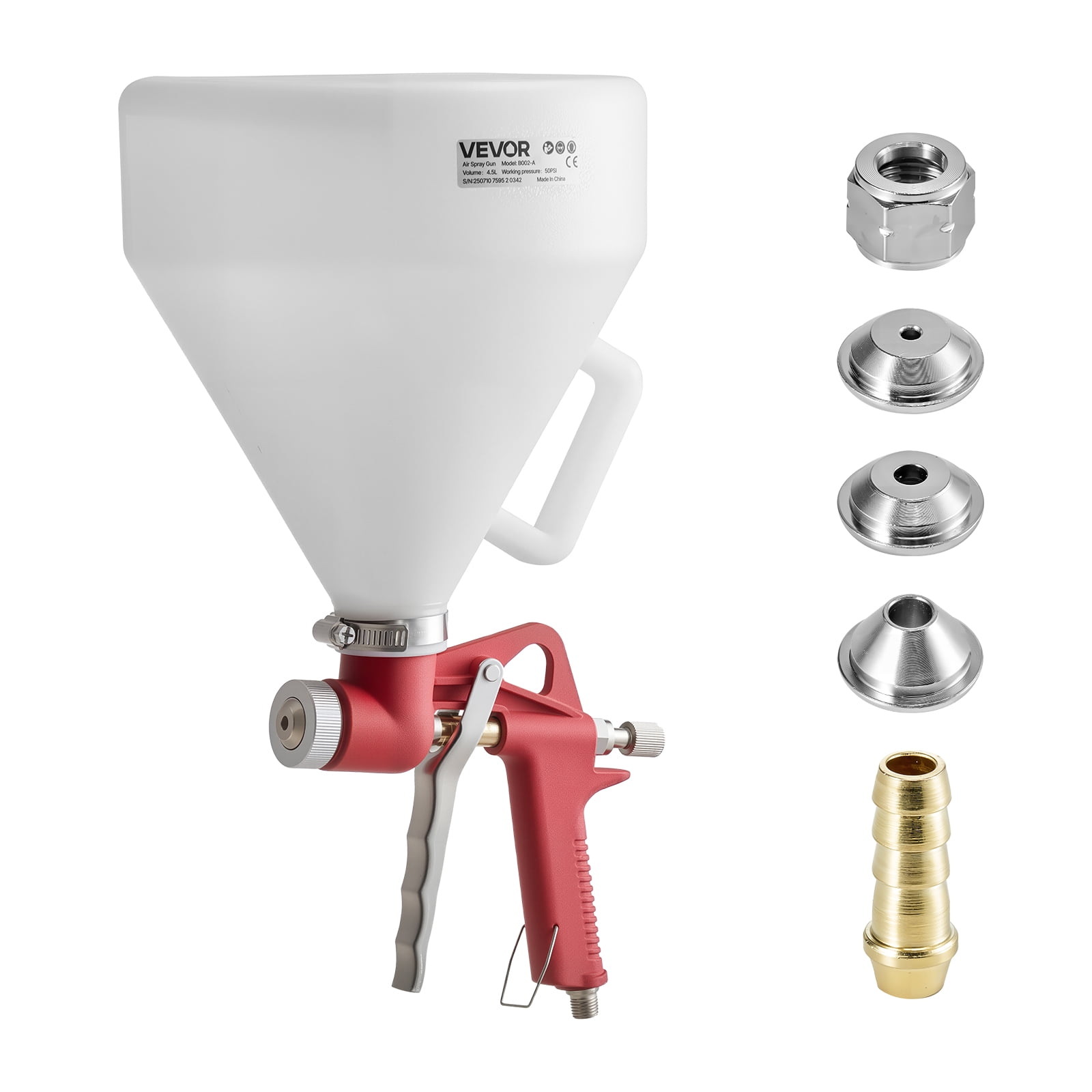VEVOR Air Texture Spray Gun, 1.45 Gallon Air Hopper Spray Gun ...