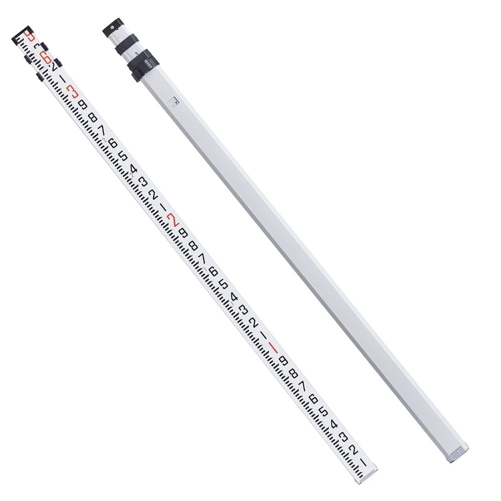 VEVOR Aluminum Grade Rod 9-Feet/10ths 3 Sections Telescopic Measuring ...