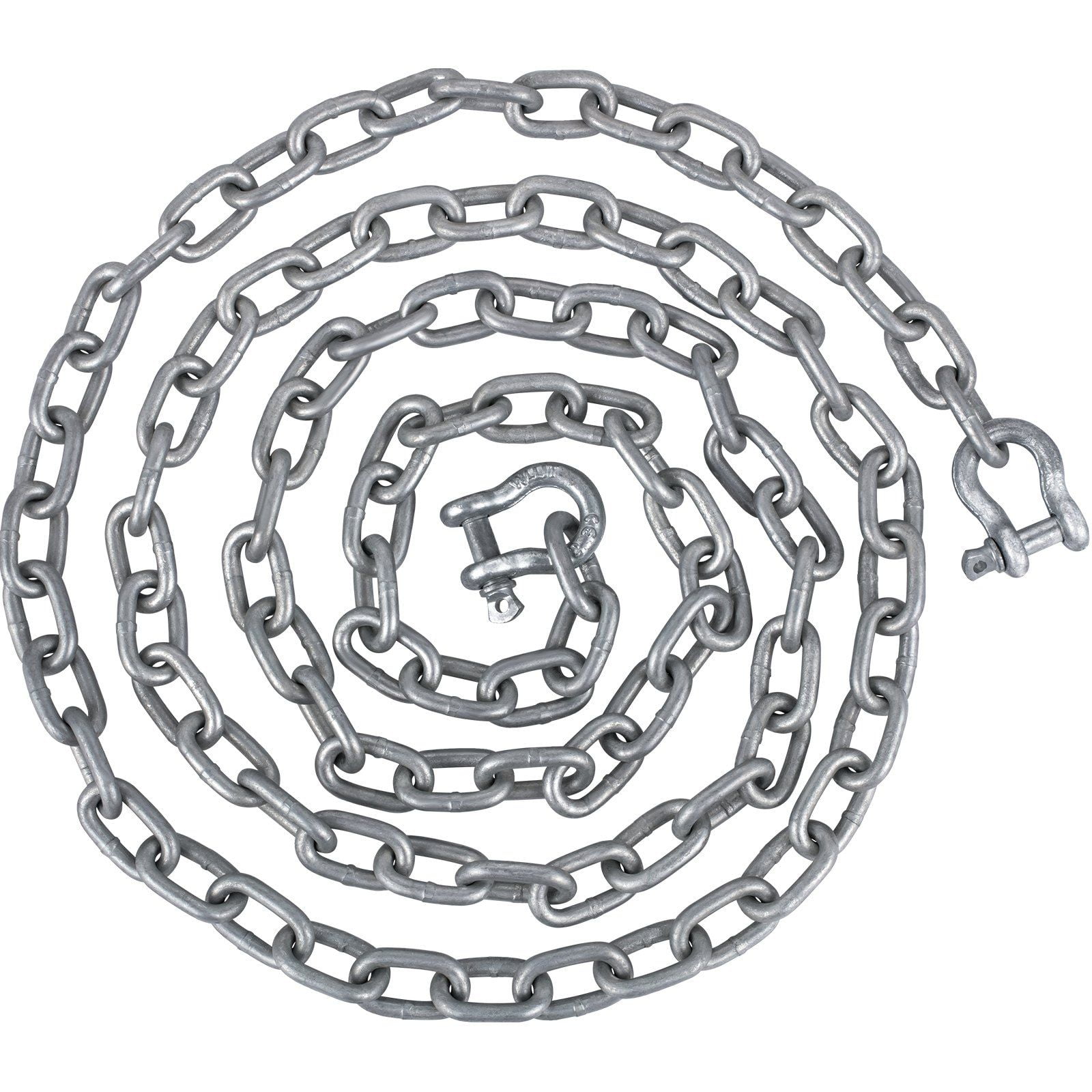 VEVOR Anchor Chain, 20' x 5/16" Galvanized Steel Chain, 3/8" Anchor ...