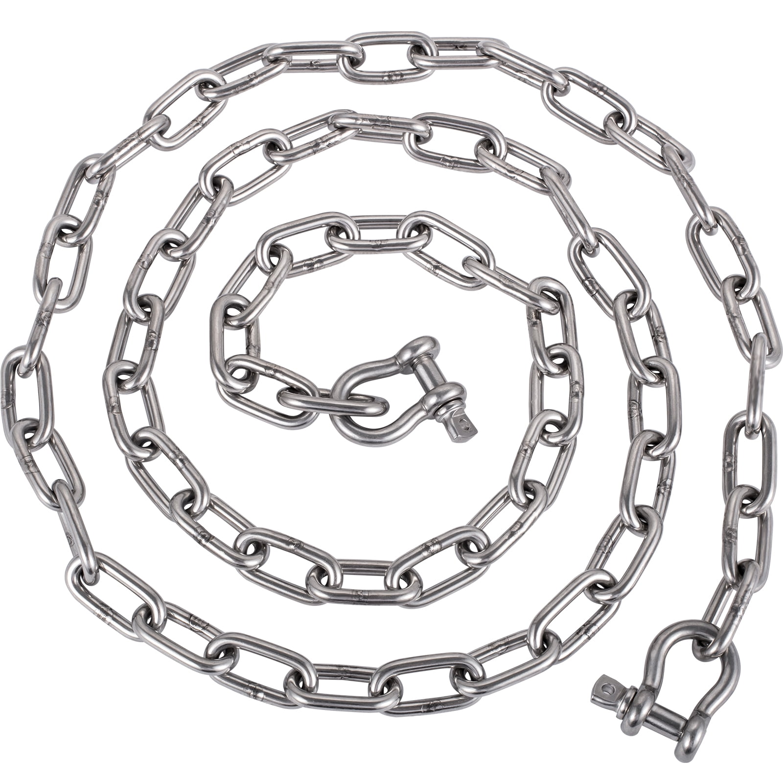 VEVOR Anchor Chain, 20' x 5/16" Stainless Steel Chain, 3/8" Anchor ...