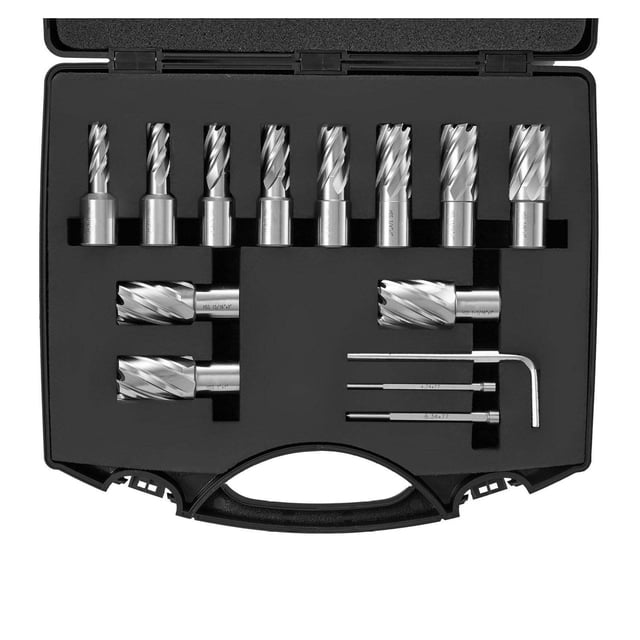 Annular Cutter Set, 13 pcs Weldon Shank Mag Drill Bits, 7/16" to 1-1/16 ...