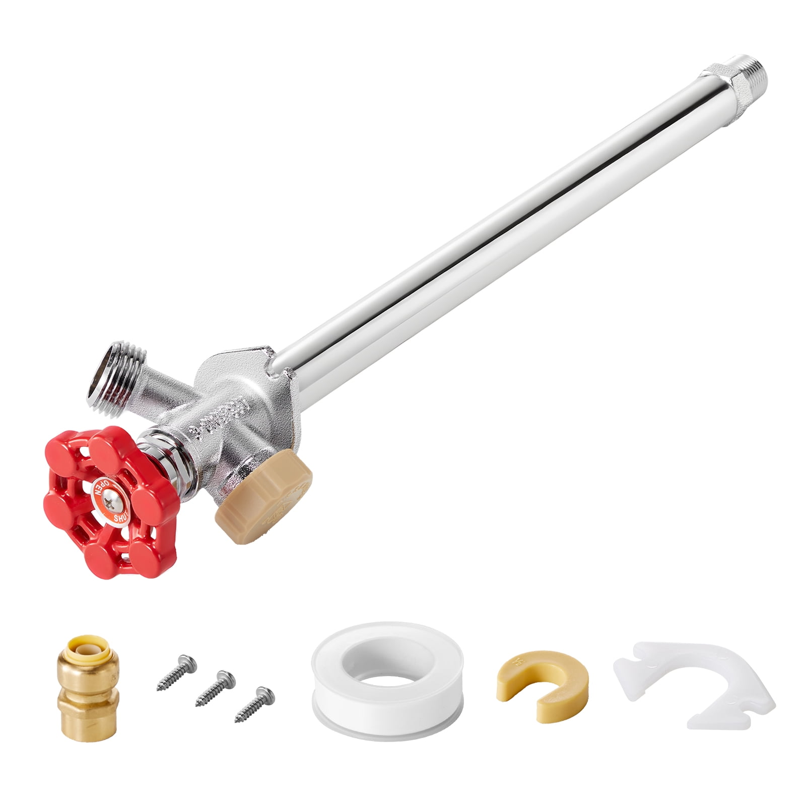 VEVOR Anti-Siphon Frost-Proof Sillcock, 12" Freeze Proof Outdoor Faucet ...