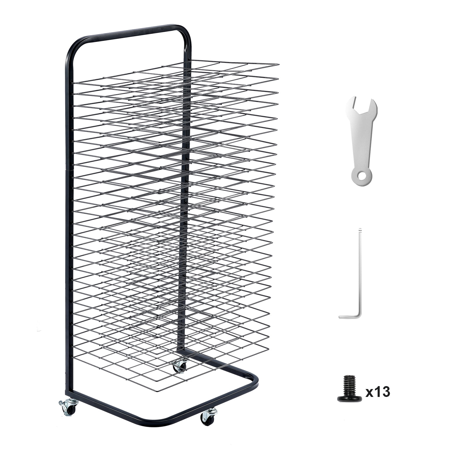 VEVOR Art Drying Rack, 25 Removable Shelves 17 x 13 x 39.4 inch Paint ...