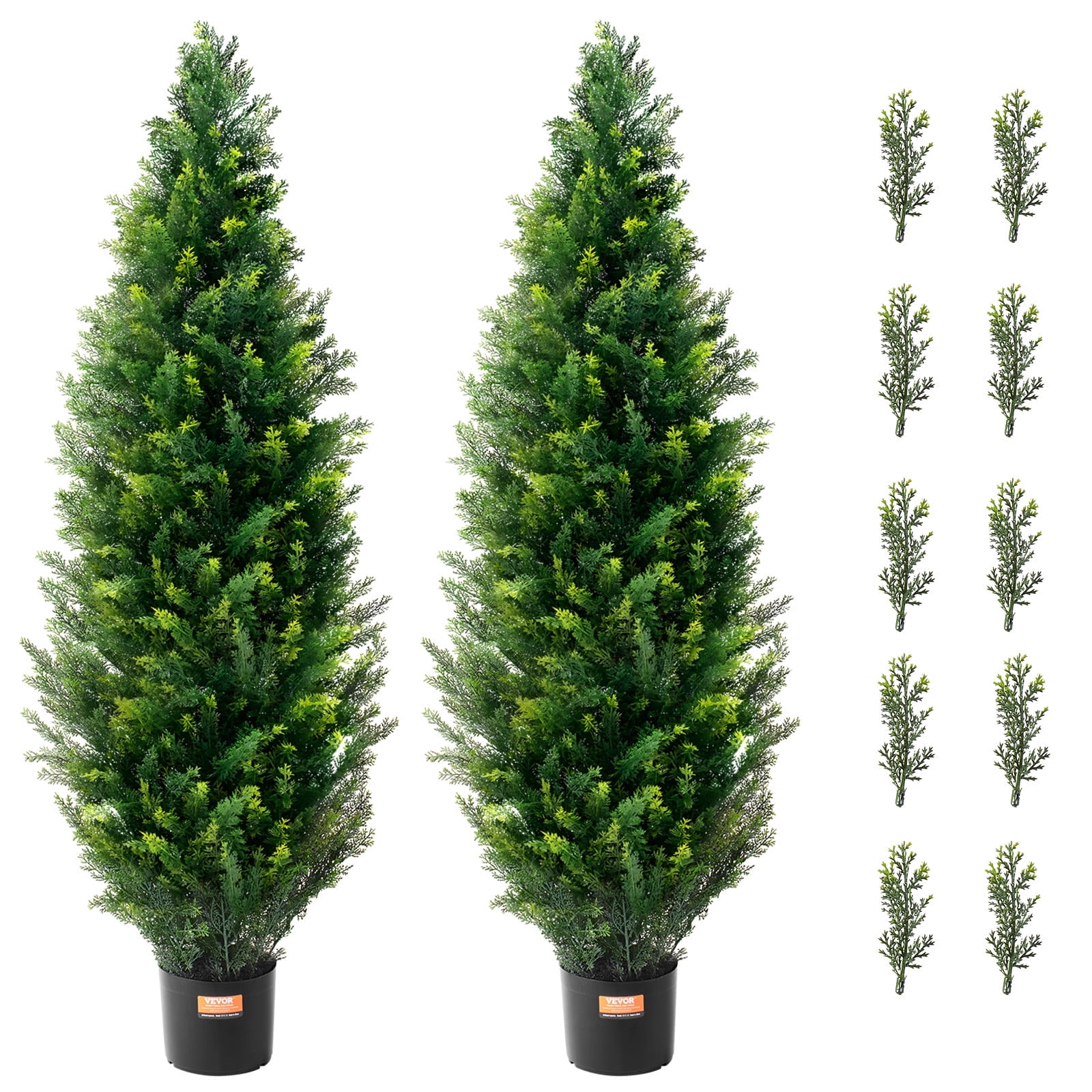 VEVOR Artificial Cedar Topiary Tree, 48 inch Tall (2 Pieces), with ...