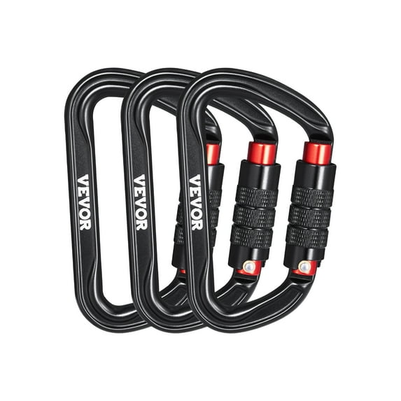 VEVOR Auto Locking Carabiner Clips, 3 PCS Heavy Duty Caribiner ...
