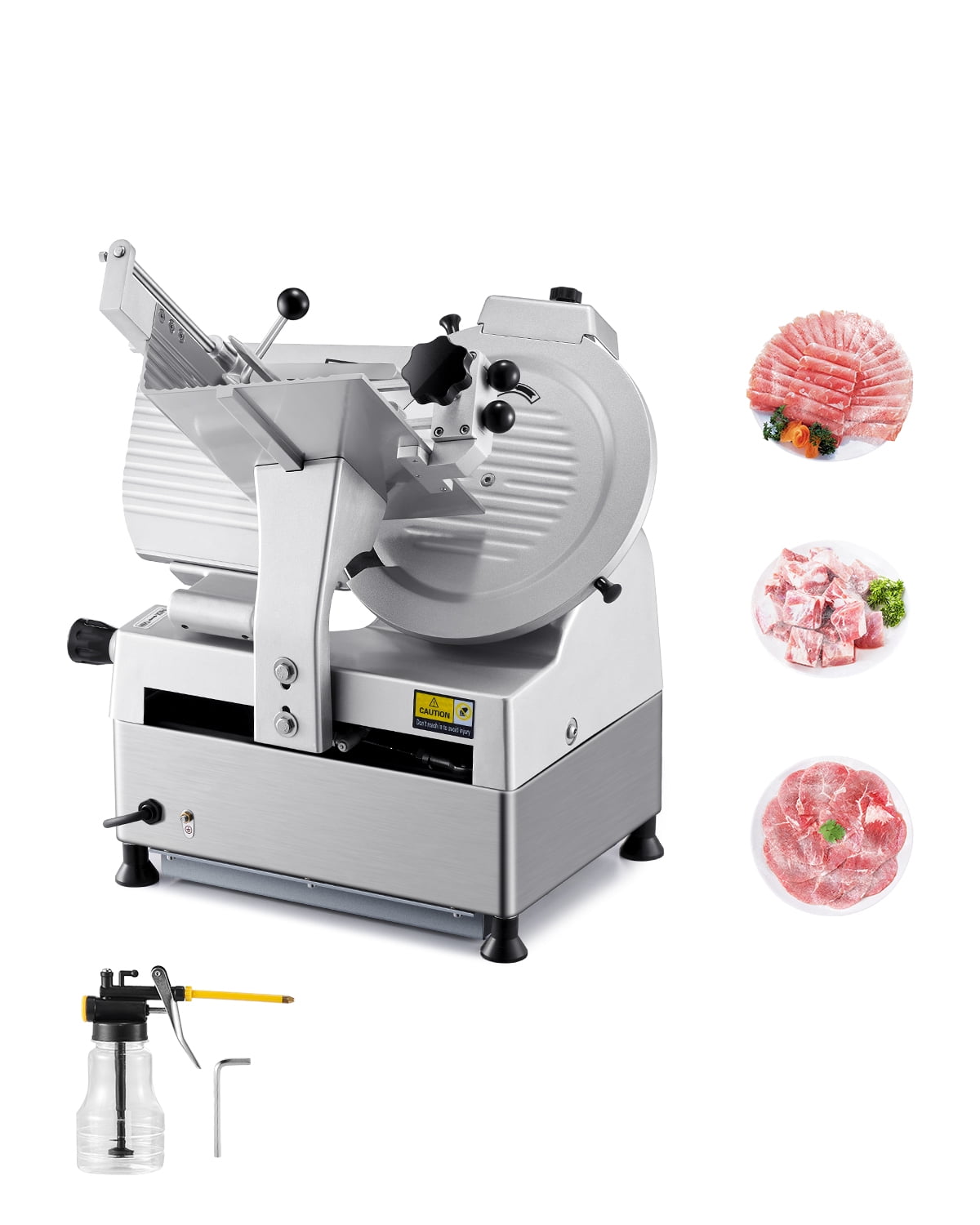 VEVOR Automatic Meat Slicer, 180W + 370W Deli Slicer with a 12 inch ...