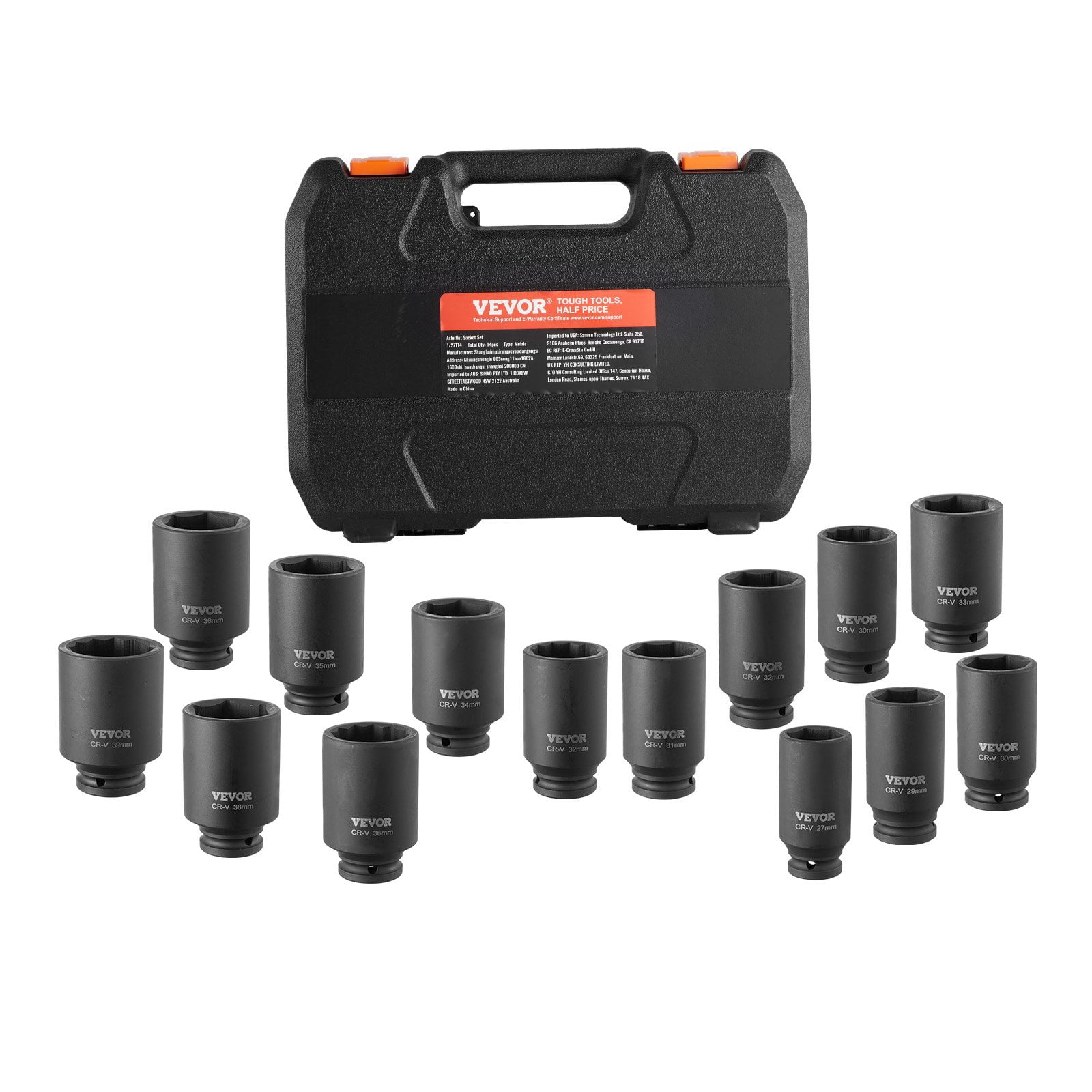 VEVOR Axle Nut Impact Socket Set, 1/2