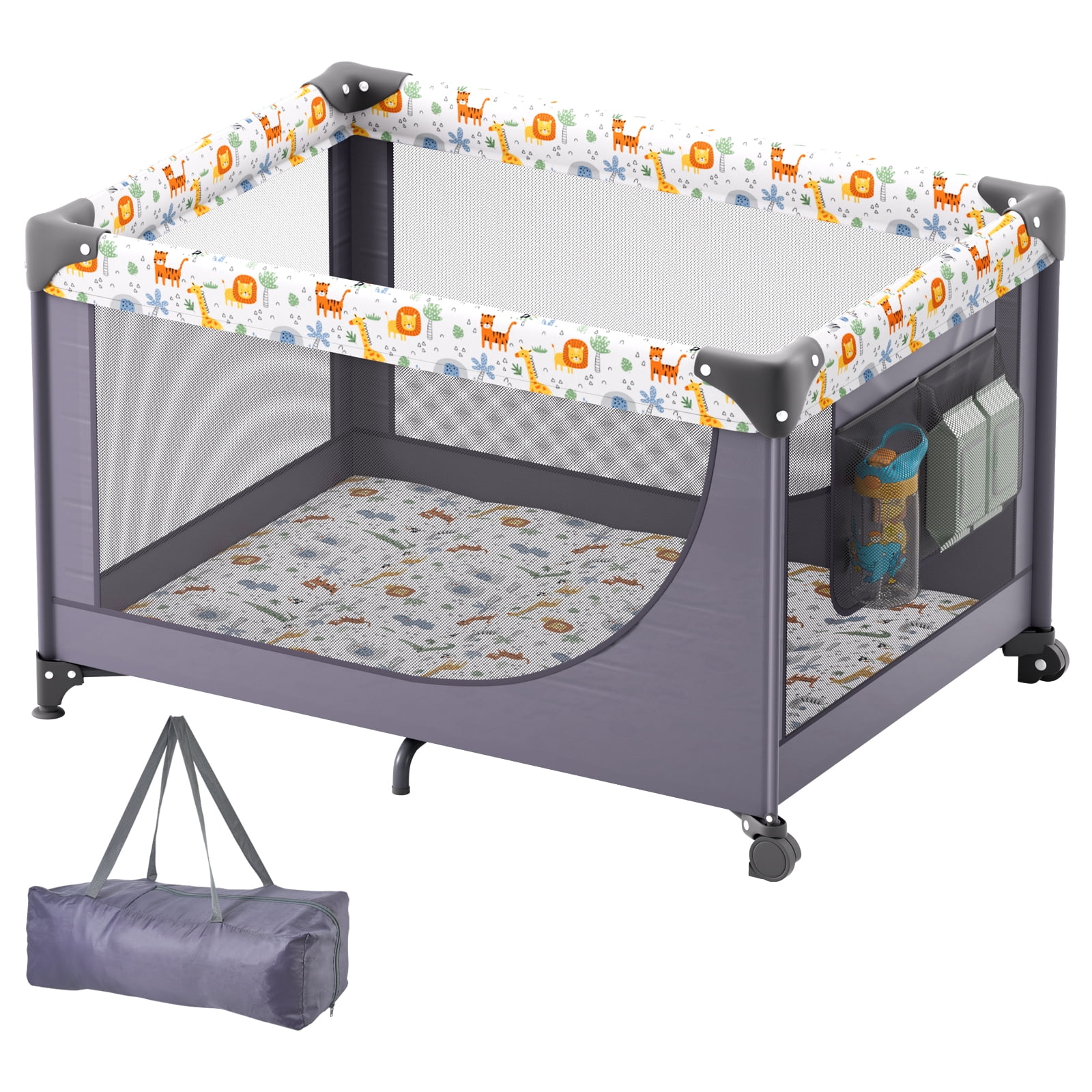 VEVOR Baby Playpen Travel Crib, Quick-Folding Playpen for Baby ...