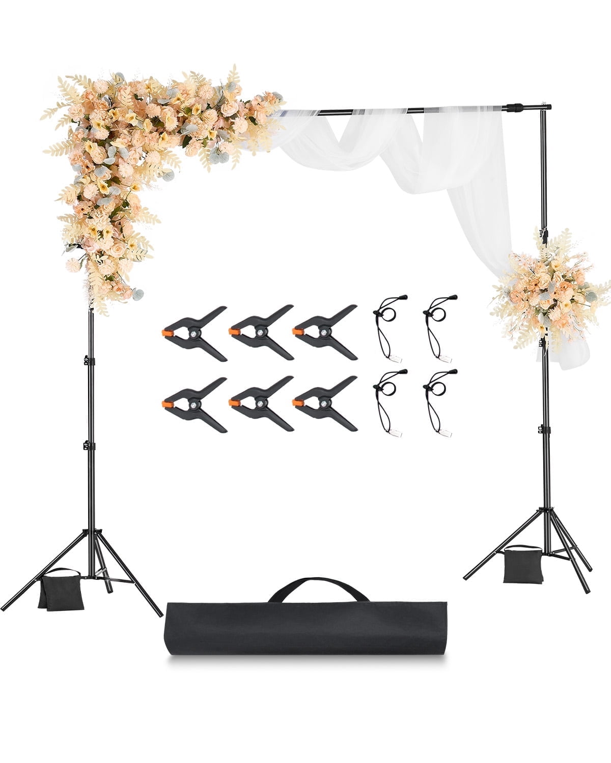 VEVOR Backdrop Stand, 8.5 x 10 ft Adjustable Photo Backdrop Stand Kit ...