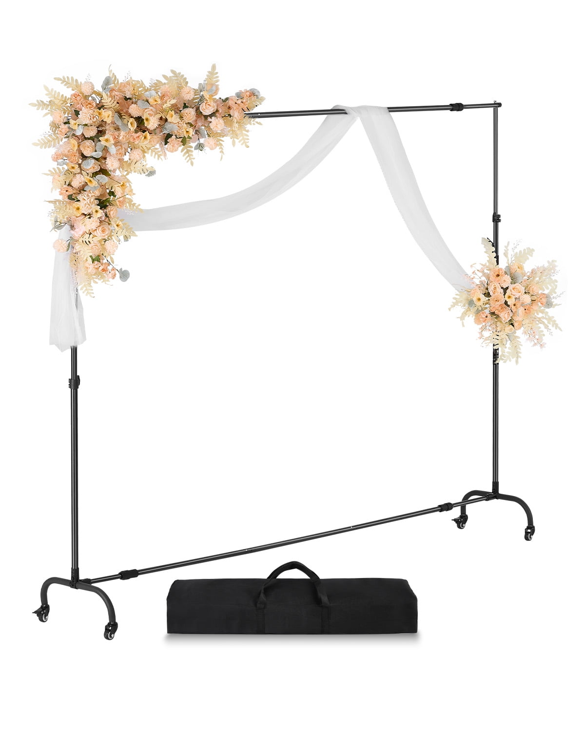 VEVOR Backdrop Stand with Wheels, 7 x 10 ft Adjustable Photo Backdrop ...