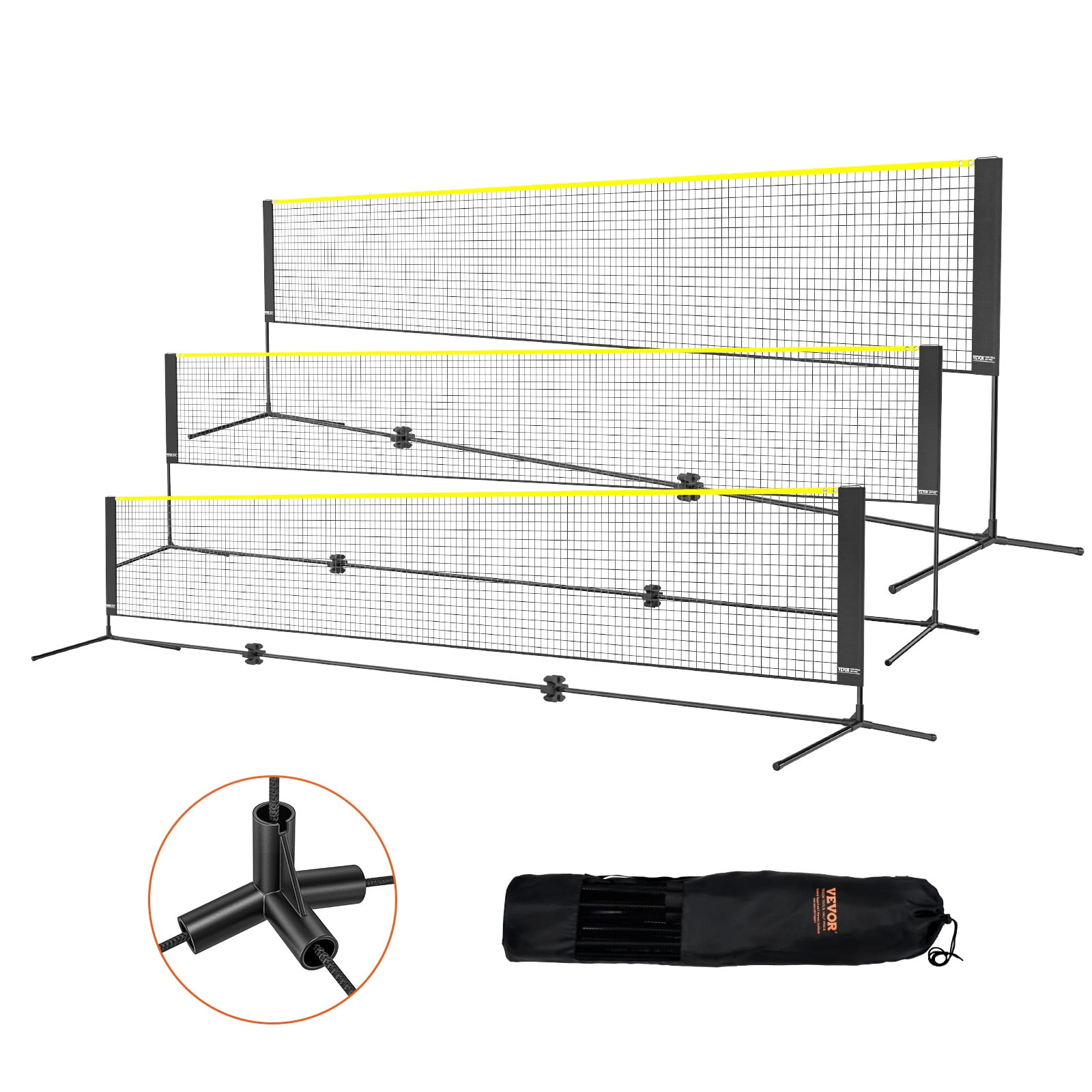 VEVOR Badminton Net, Height Adjustable Volleyball Net, 17ft Wide ...