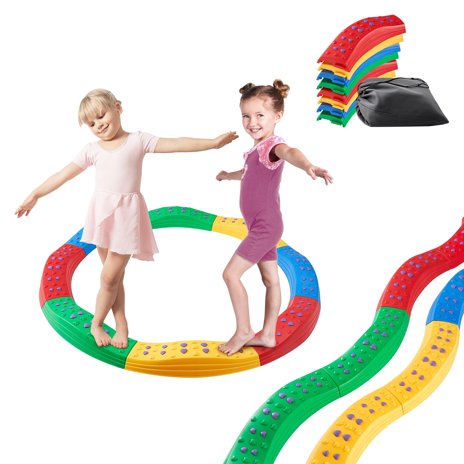 VEVOR Balance Beam Stepping Stones,8 PCS Toddler Balance Boards Non ...