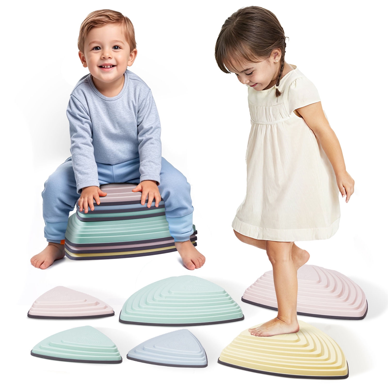 VEVOR Balance Stepping Stones for Kids, 6 PCS, Up to 220 lbs, Non-Slip ...
